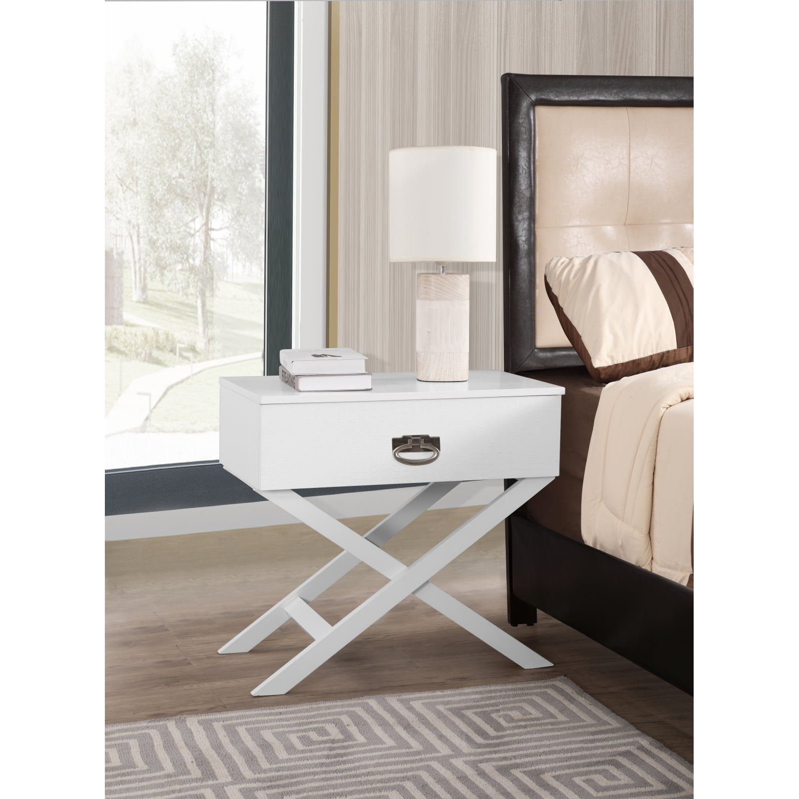 Miekor Furniture Xavier G0072-N Nightstand , White 07820 - Walmart.com