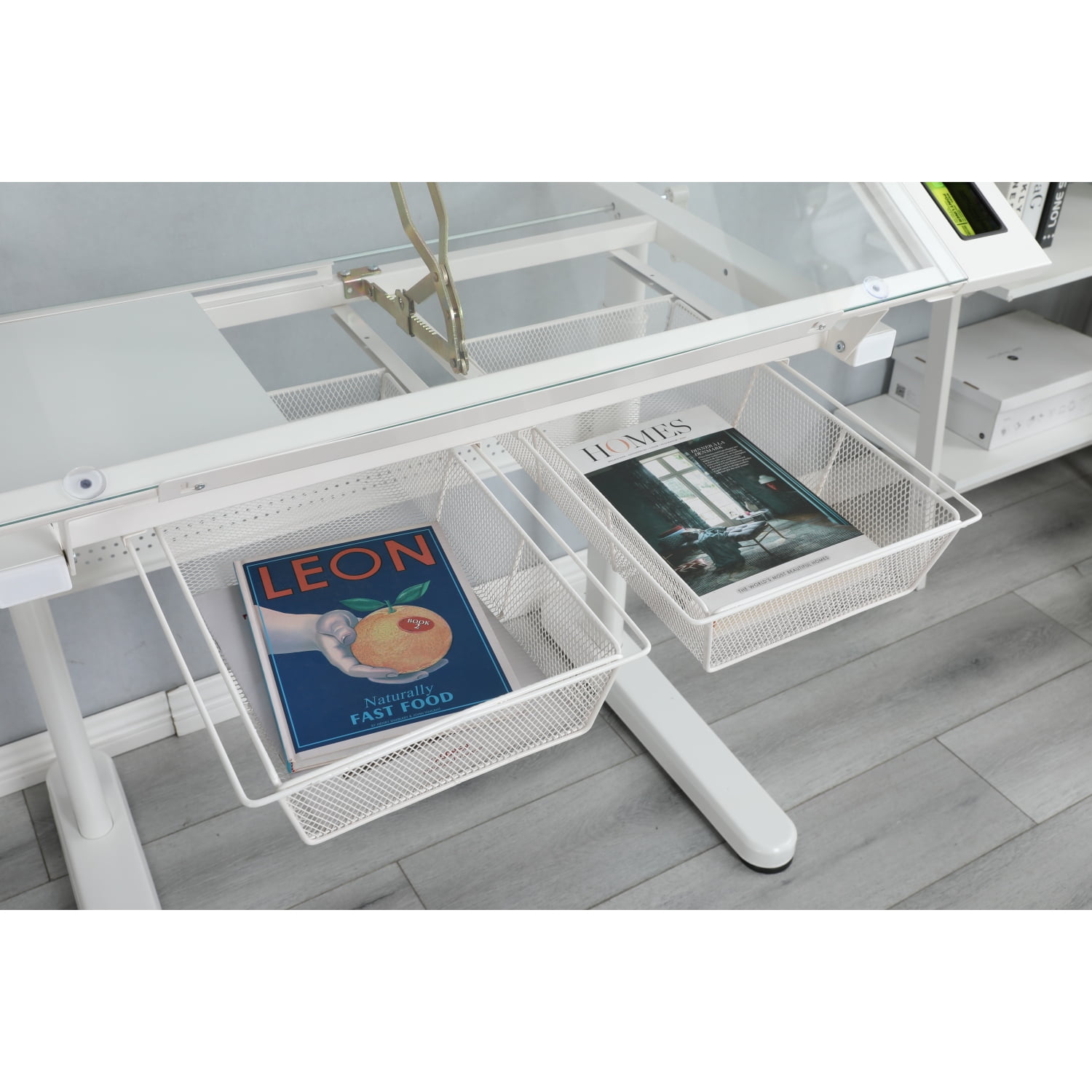 Miekor Furniture hand crank adjustable drafting table drawing desk with ...