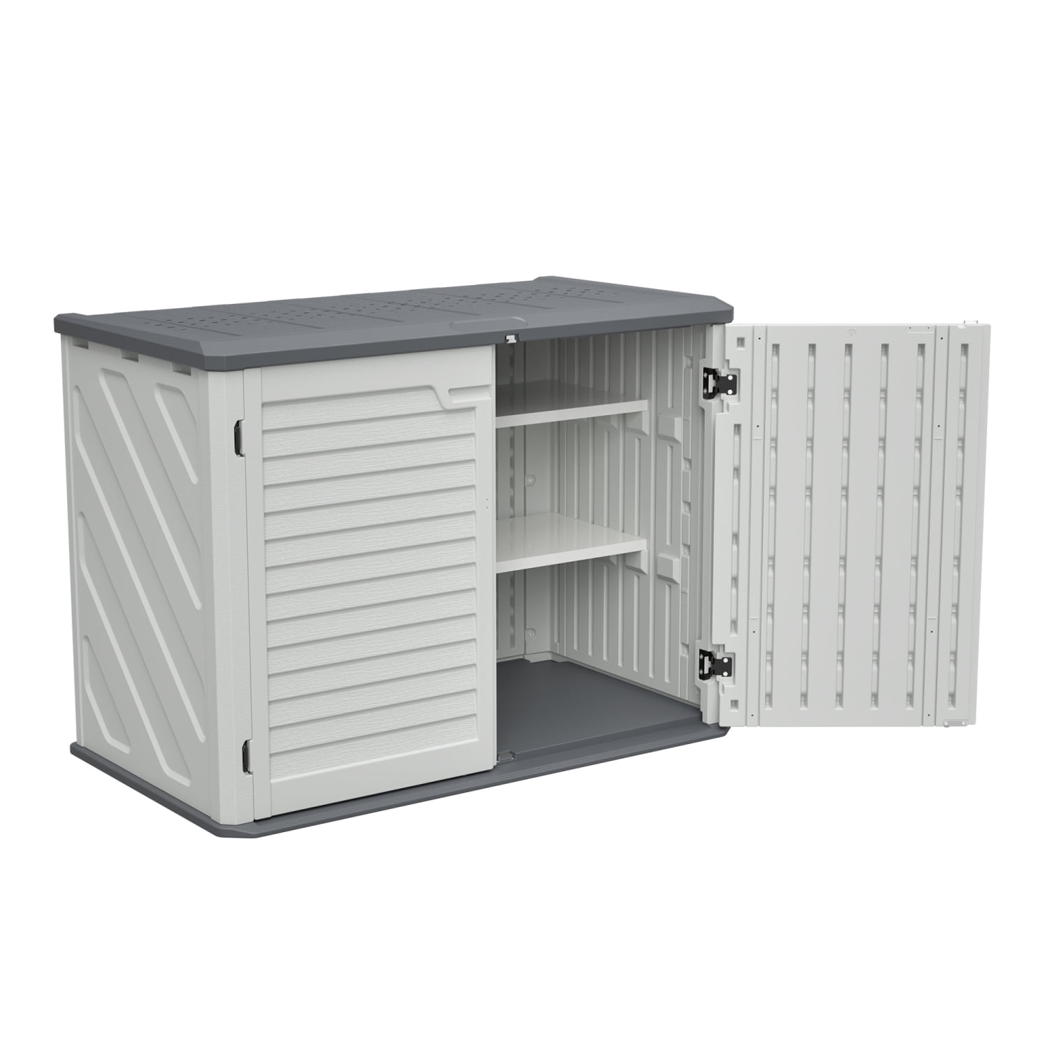 Miekor Horizontal Storage Shed with Removable Shelf, Large Lockable ...