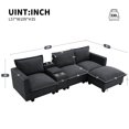 Miekor Modern Sectional Cloud Sofa with Console,USB Charging Port ...