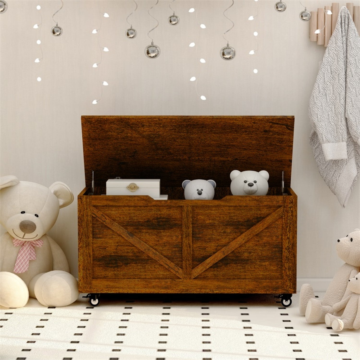 Miekor Storage Chest, Storage Trunk on Wheels with Brakes, Sturdy ...