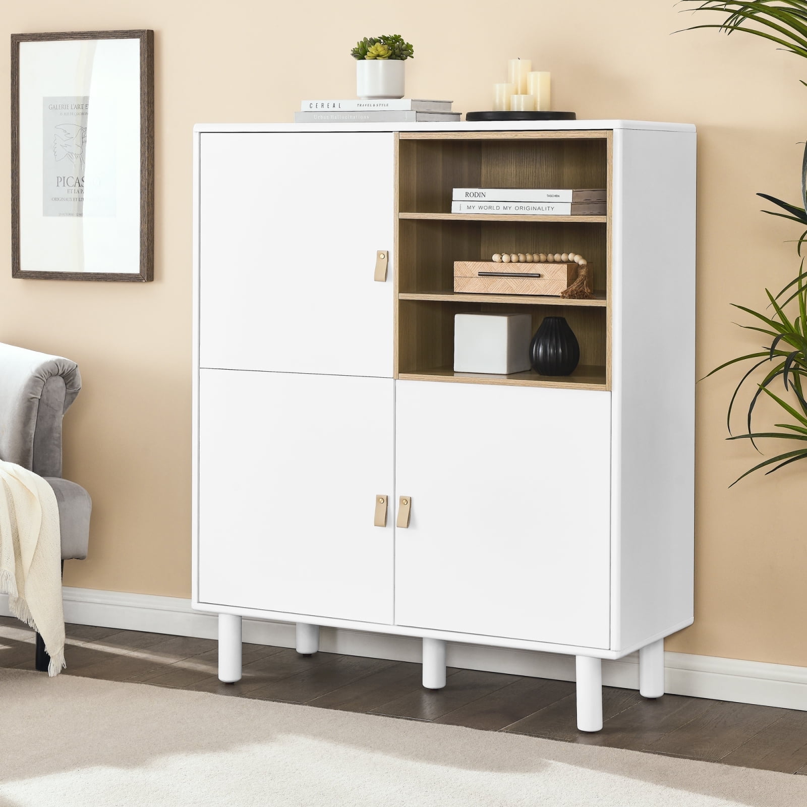 Miekor Storage cabinet with door, multifunctional storage cabinet ...