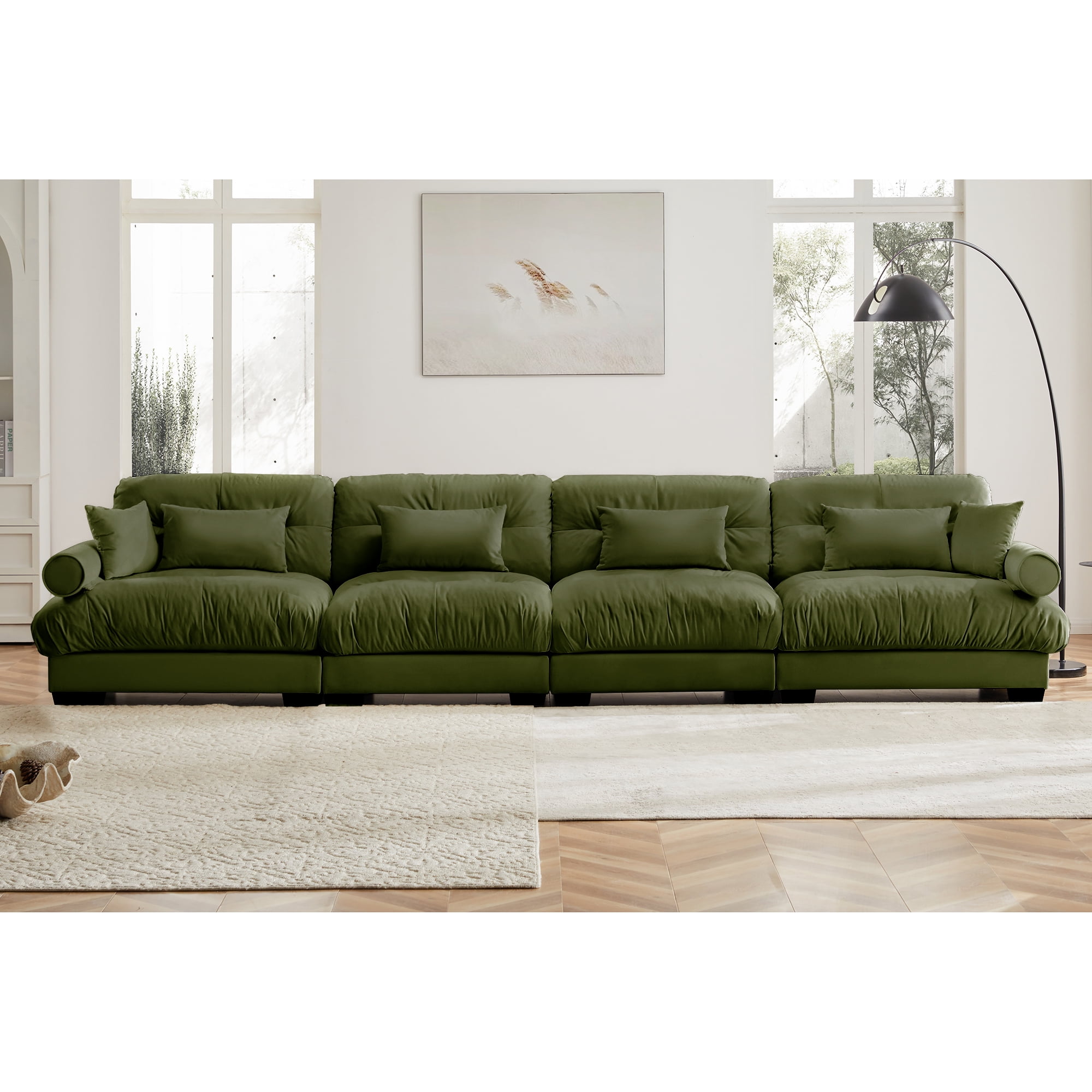 Miekor Super Comfort Oversized Modular Velvet Sectional Sofa Couch with ...
