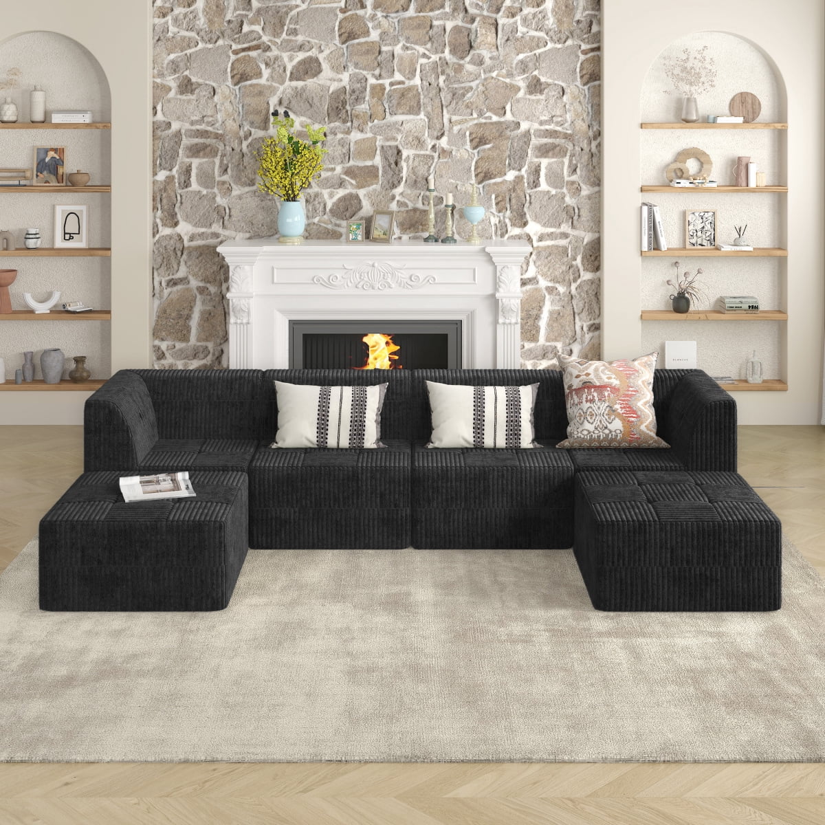 Miekor U shape Modular Sectional Sofa, Compressed Sectional Sofa Modern ...