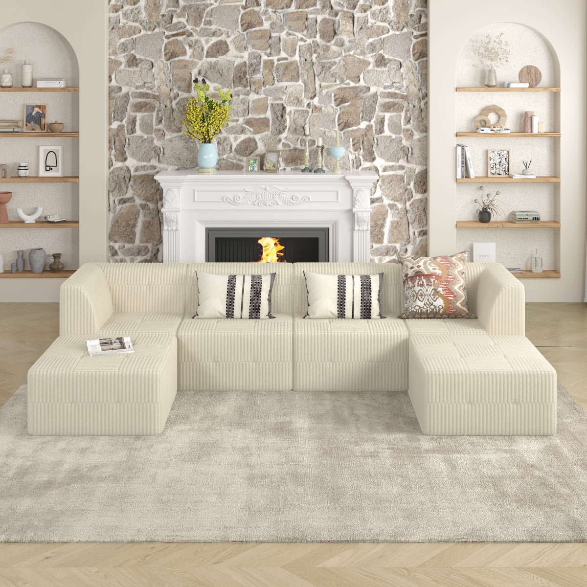 Miekor U shape Modular Sectional Sofa, Compressed Sectional Sofa Modern ...