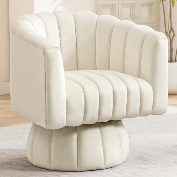 Miemie Swivel Accent Barrel Chair - Cute Comfy Small Round 360° Arm ...