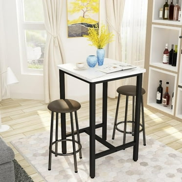 SESSLIFE 4-Piece Counter Height Bar Table Set, 3 Stools with Storage ...