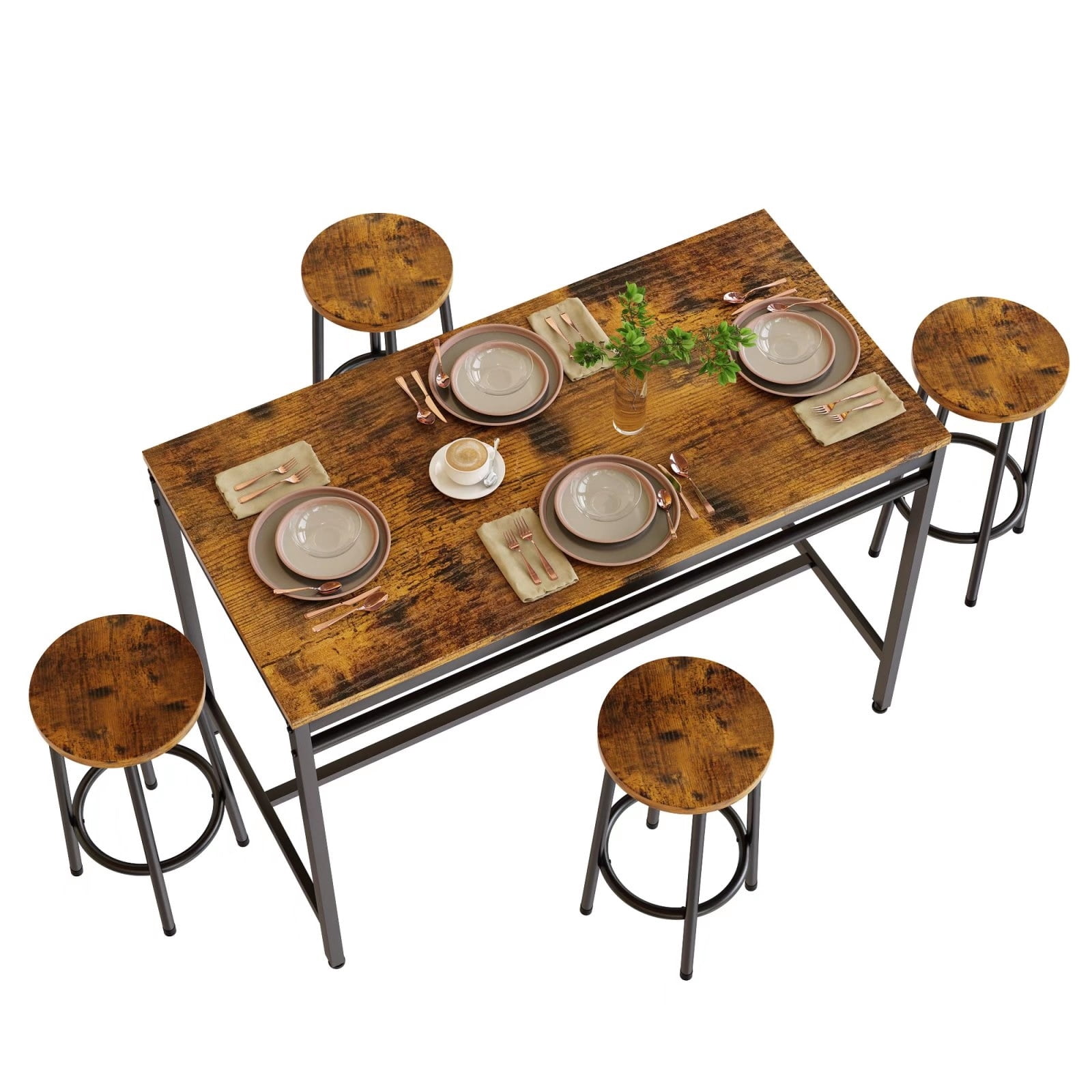 Mieres Upgrade Dining Table Set 5 Piece Counter Height Dining Table ...
