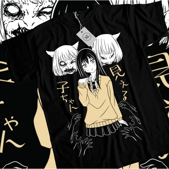 Mieruko Chan T-shirt Miko Yotsuya Ghost Manga Mier Girl Horror Anime ...