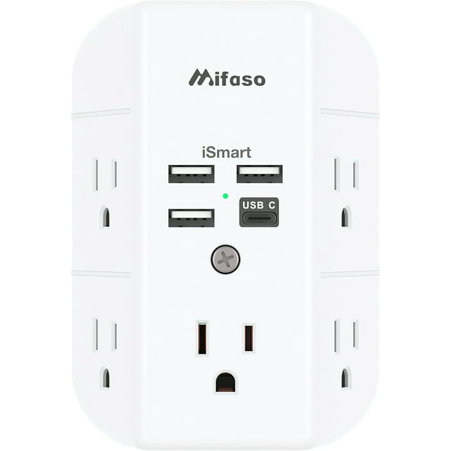 Walmart Wall Outlet Extender: Surge Protector with 5 Outlets, 3 USB Ports, 1 USB C - Walmart.com