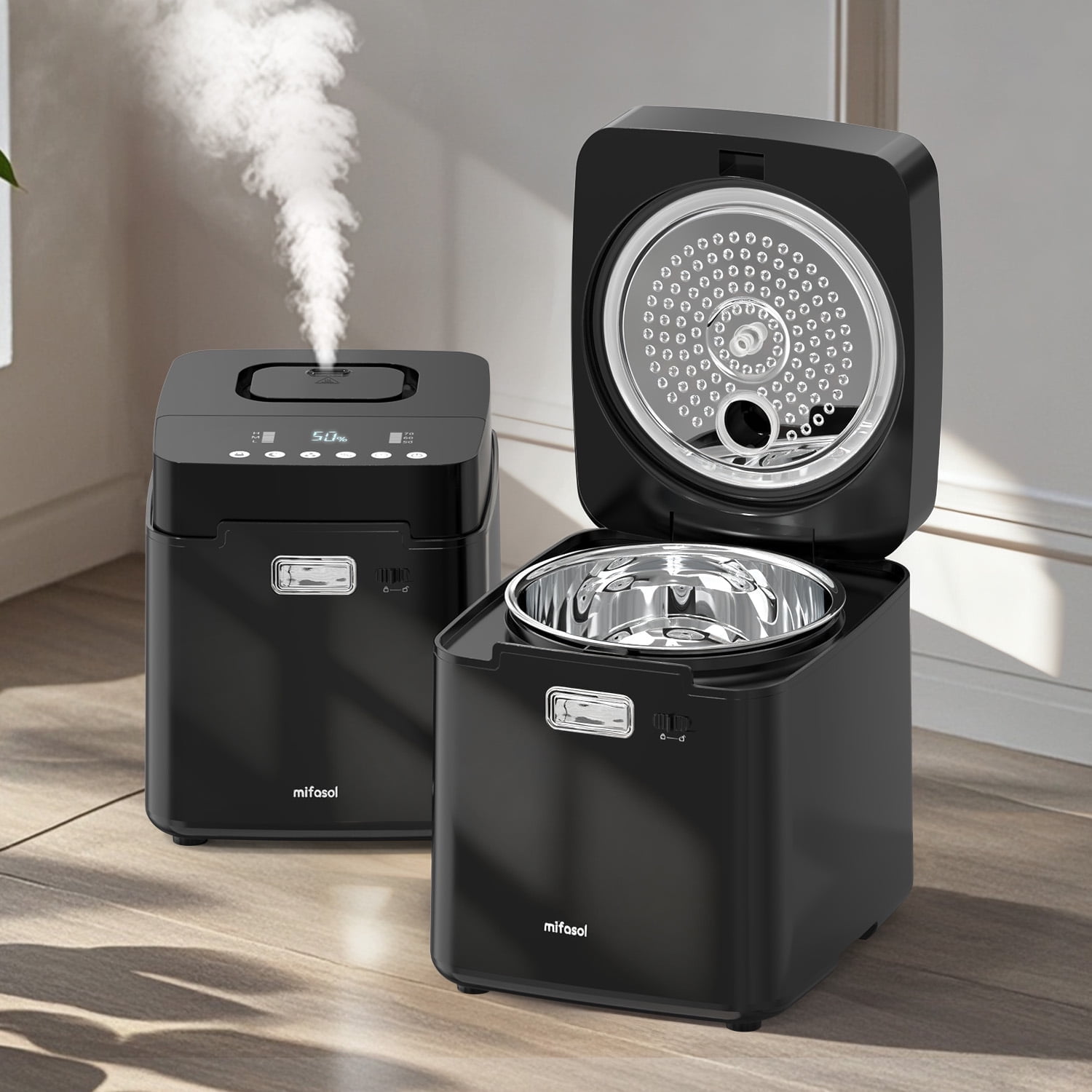 Mifasol Stainless Steel Humidifier, 3.3L, Warm Mist, Easy to Clean, 800 ...