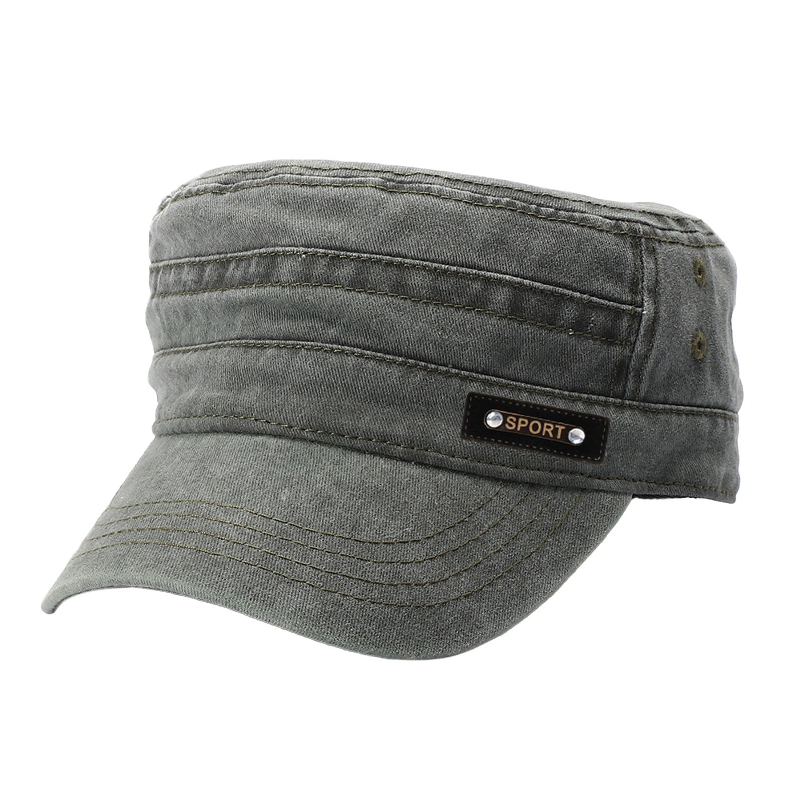 Mifelio Cadet Hats for Men Womens Fashion Cotton Flat Top Hat Outdoor ...