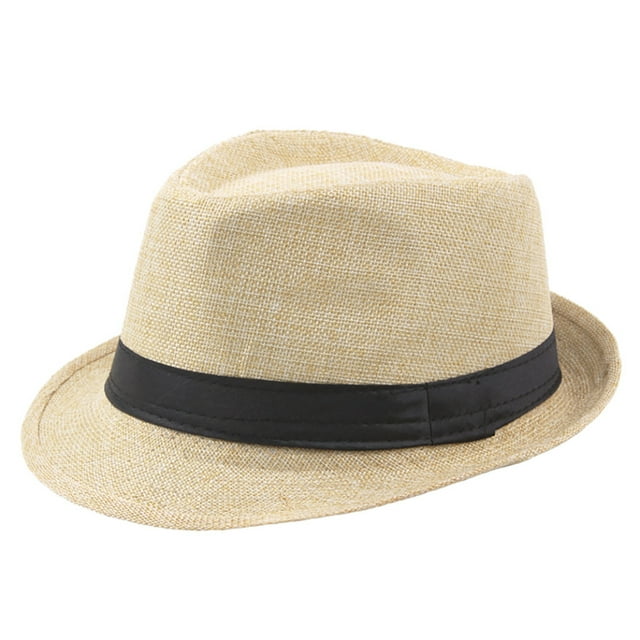 Mifelio Fedora Hats for Men Hat Breathable Curlystraw Hat Jazz Hat Top ...