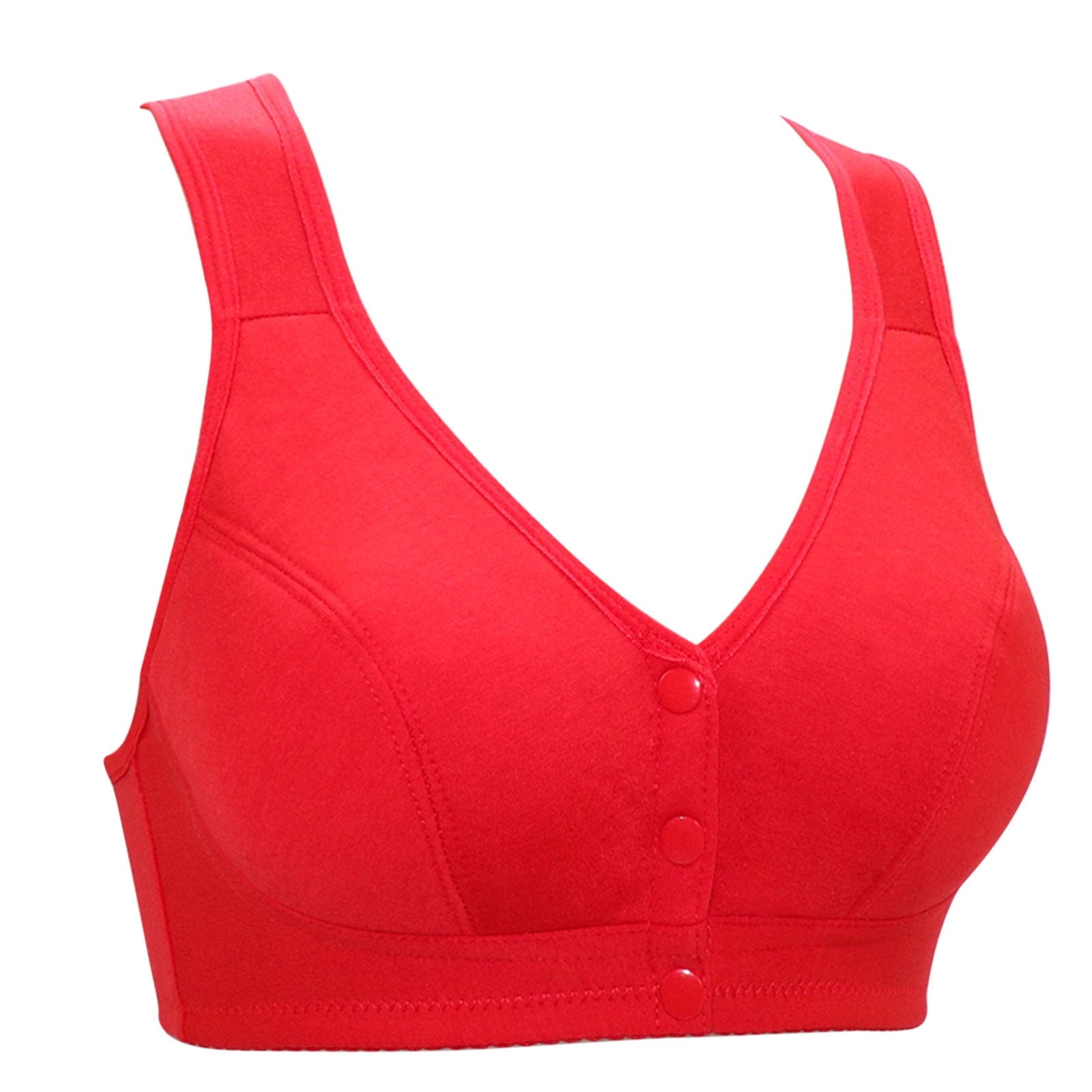 Mifelio Front Closure Bras for Women Soft Cotton Front Buckle Middle ...