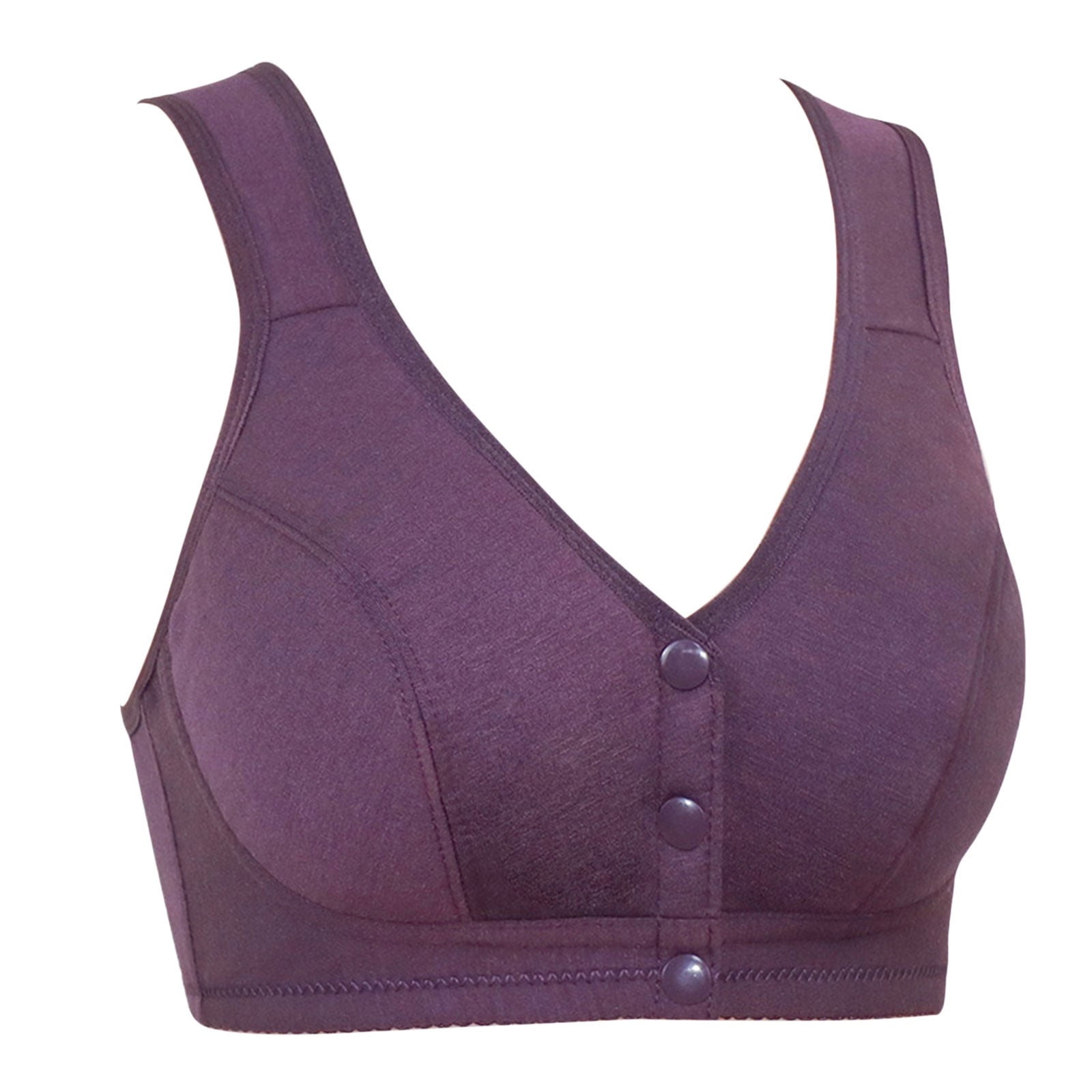 Mifelio Front Closure Bras for Women Soft Cotton Front Buckle Middle ...
