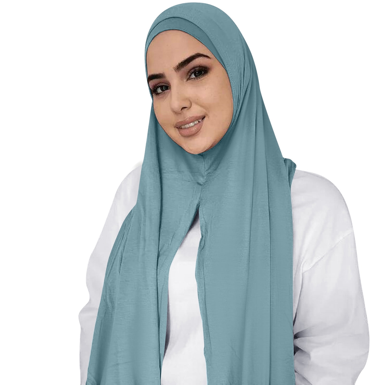 Mifelio Hijab Scarf for Women Muslim Head Scarf Solid Color Long Scarf ...