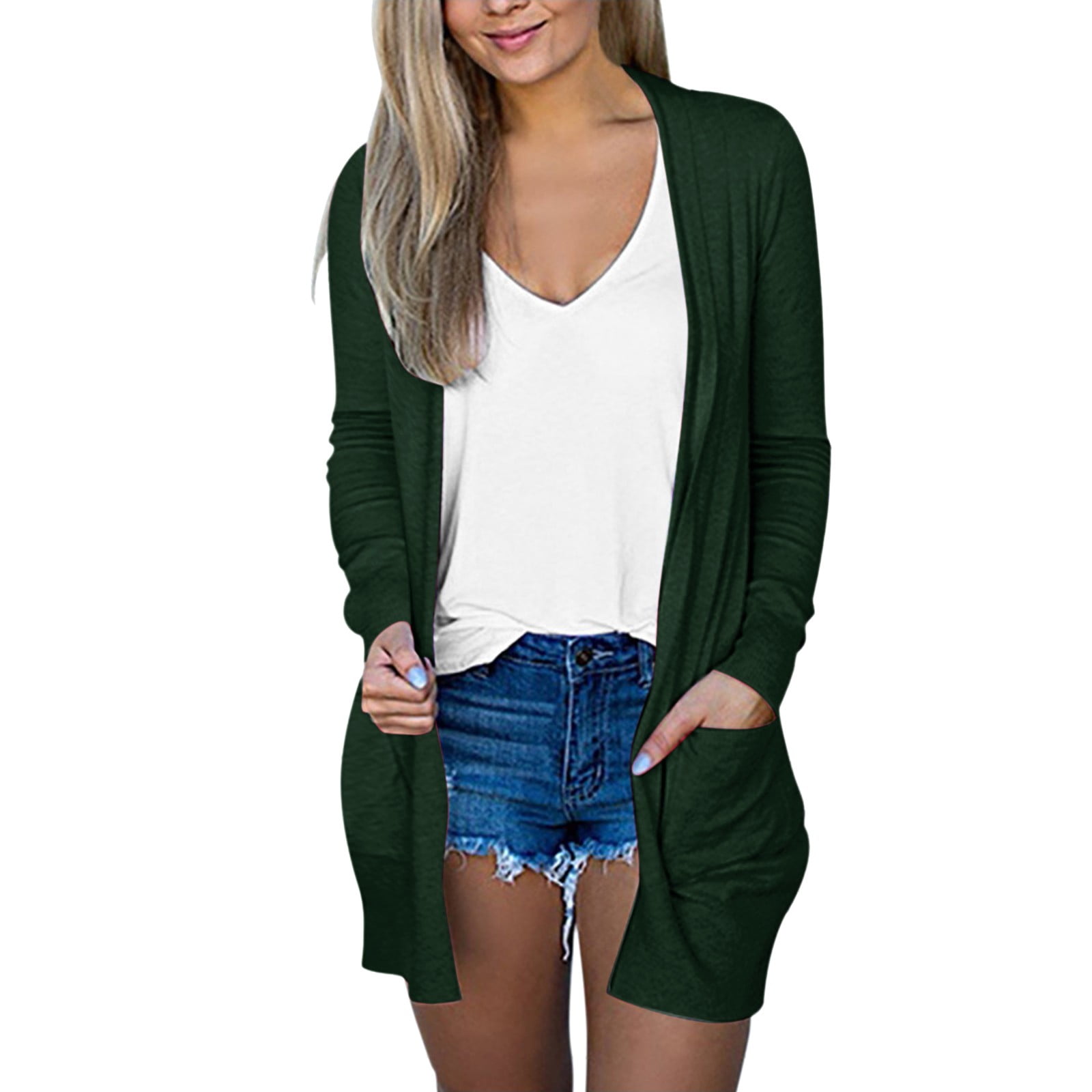 Mifelio Long Cardigans for Women Trendy Womens Ladies Solid V Neck ...
