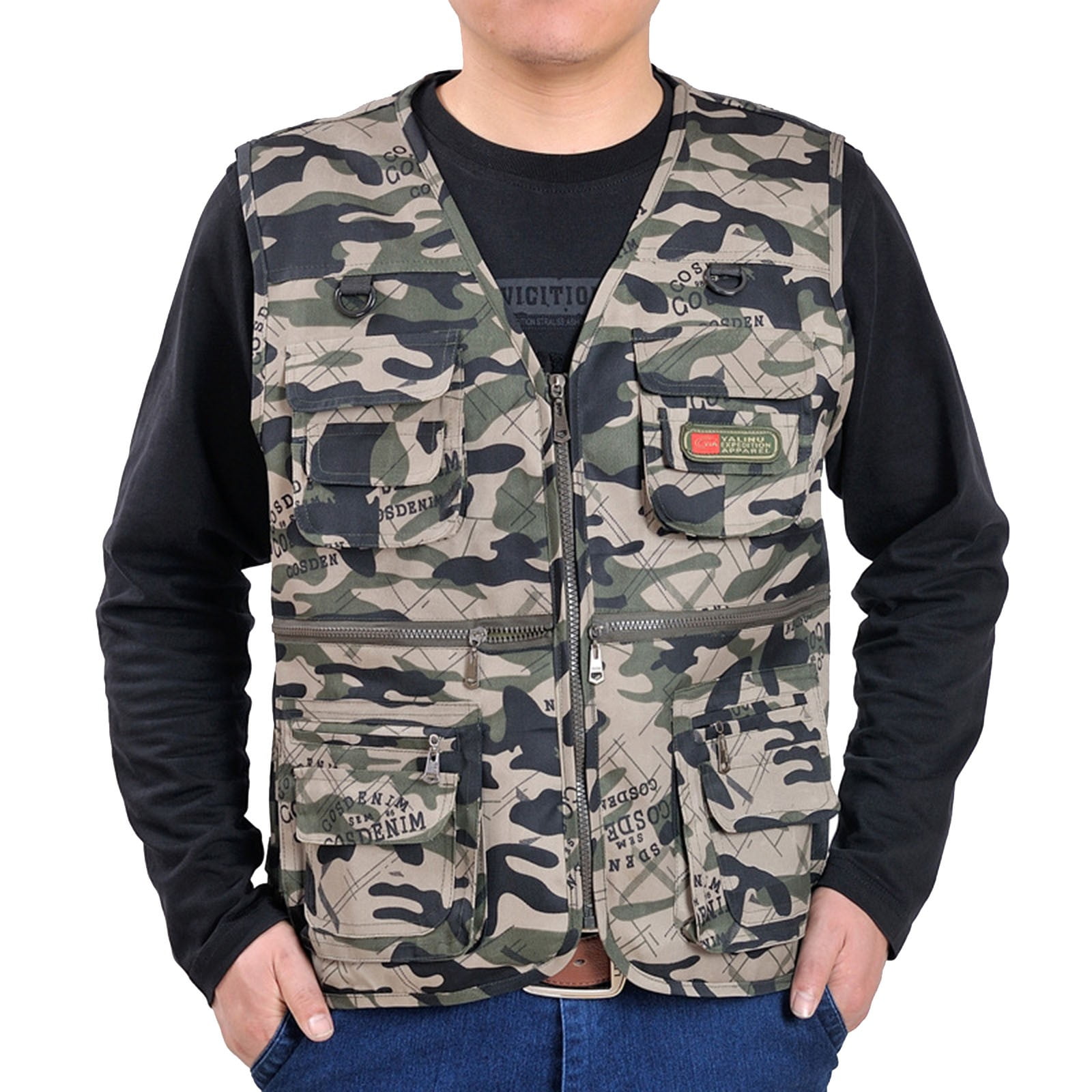 Mifelio Mens Vest Men's Casual Outdoor Work Fishing Travel Photo Cargo ...