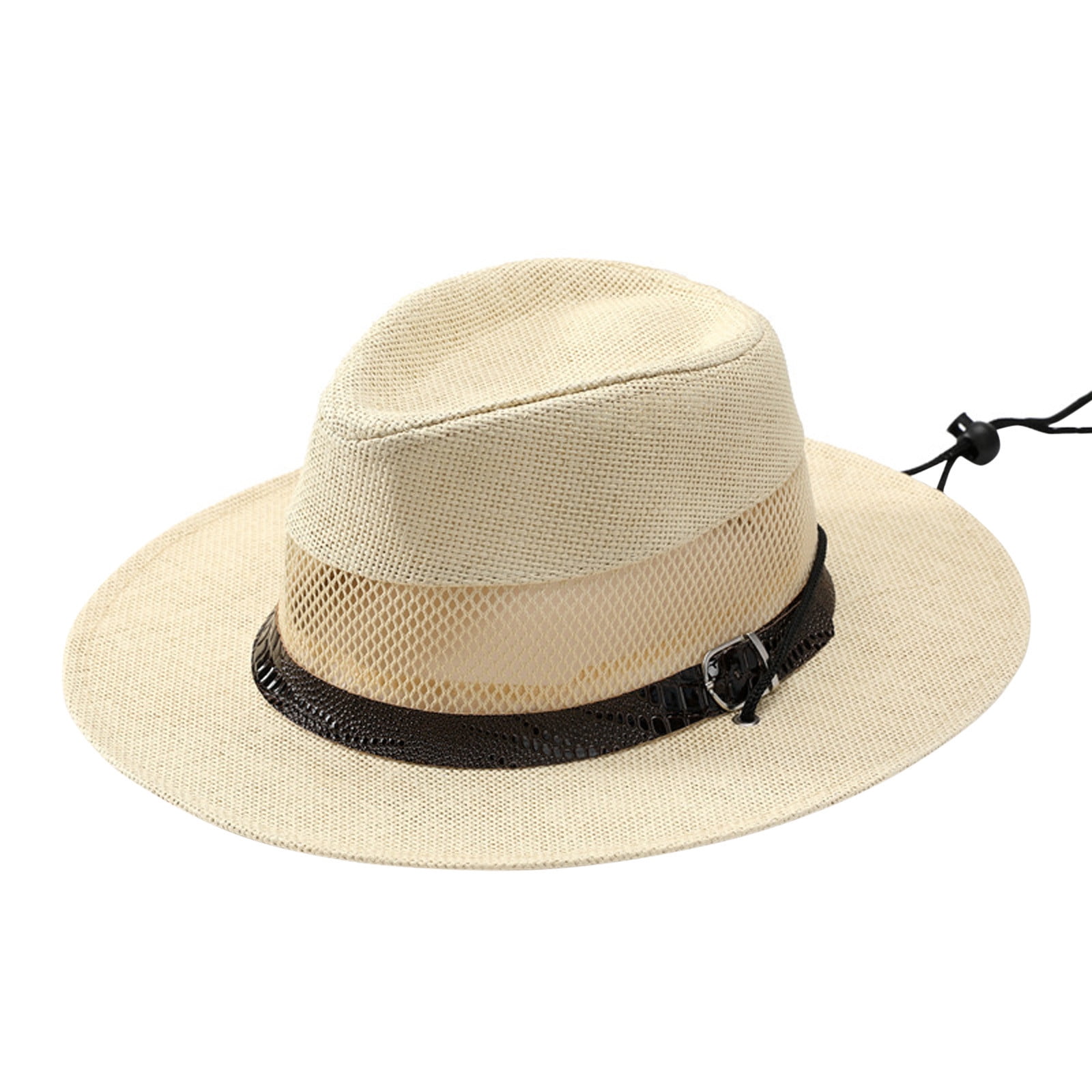 Mifelio Panama Hat Men Fedora Hats Breathable Sunshade Hat Mesh Hollow ...