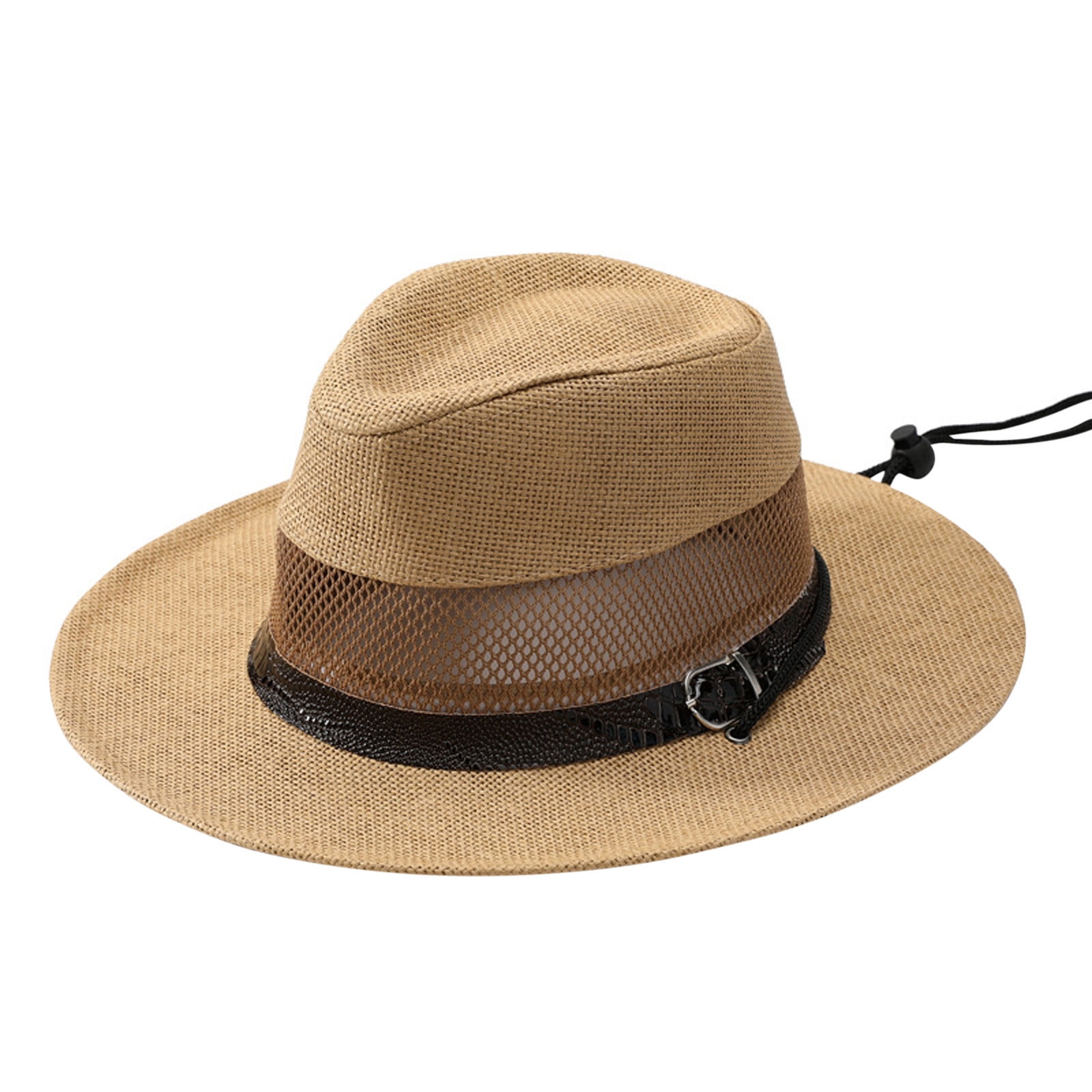 Mifelio Panama Hat Men Fedora Hats Breathable Sunshade Hat Mesh Hollow ...