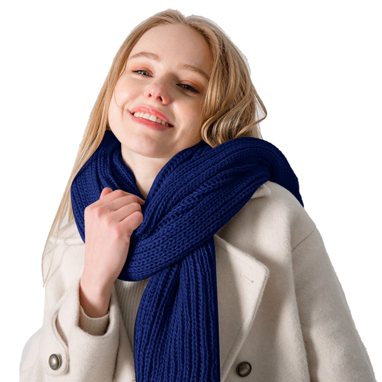 Mifelio Scarf for Women Warm Winter Scarf Unisex Polyester Fleece Scarf ...