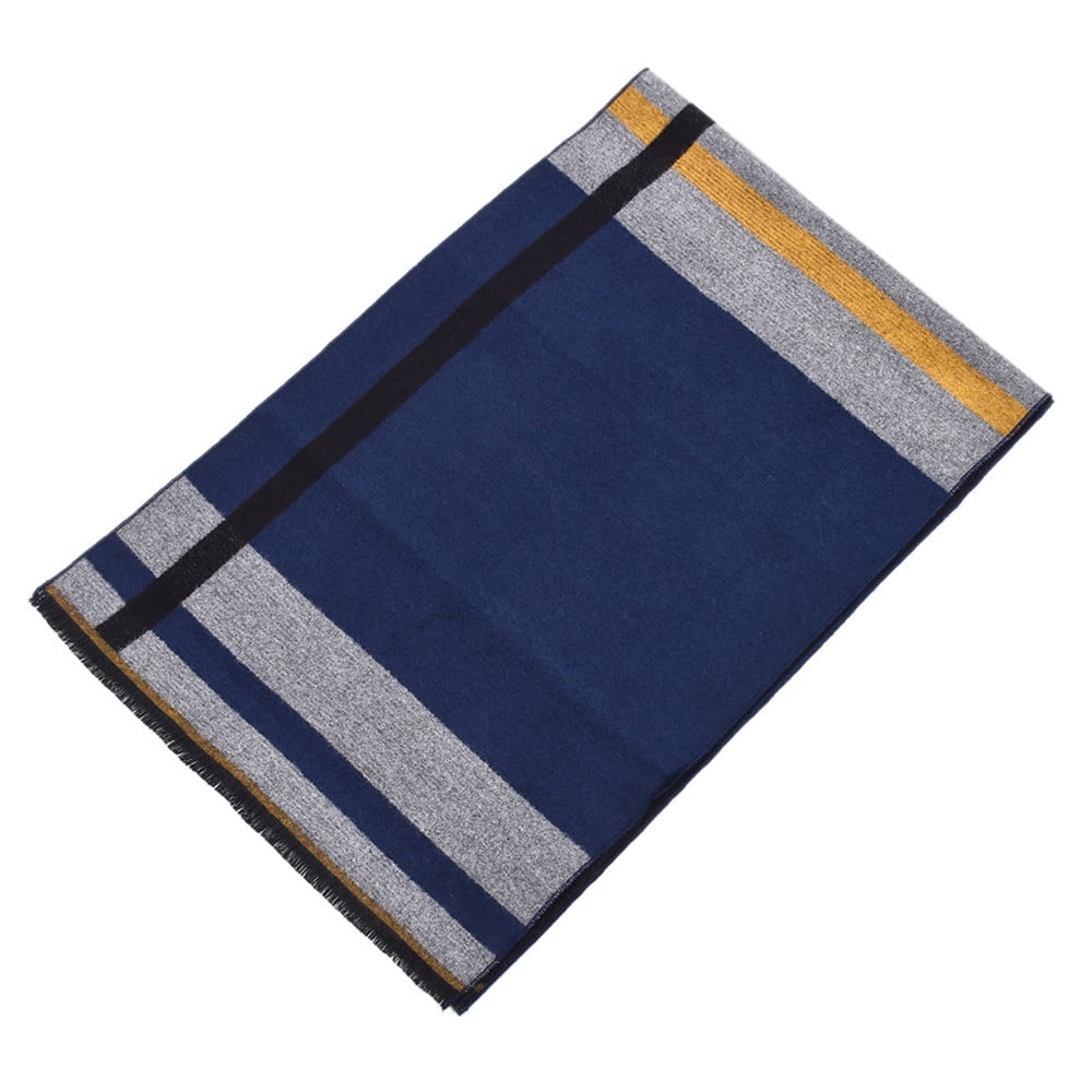 Mifelio Scarf for Men, Men's Contrast Color Scarf Big Plaid Soft Shawl ...