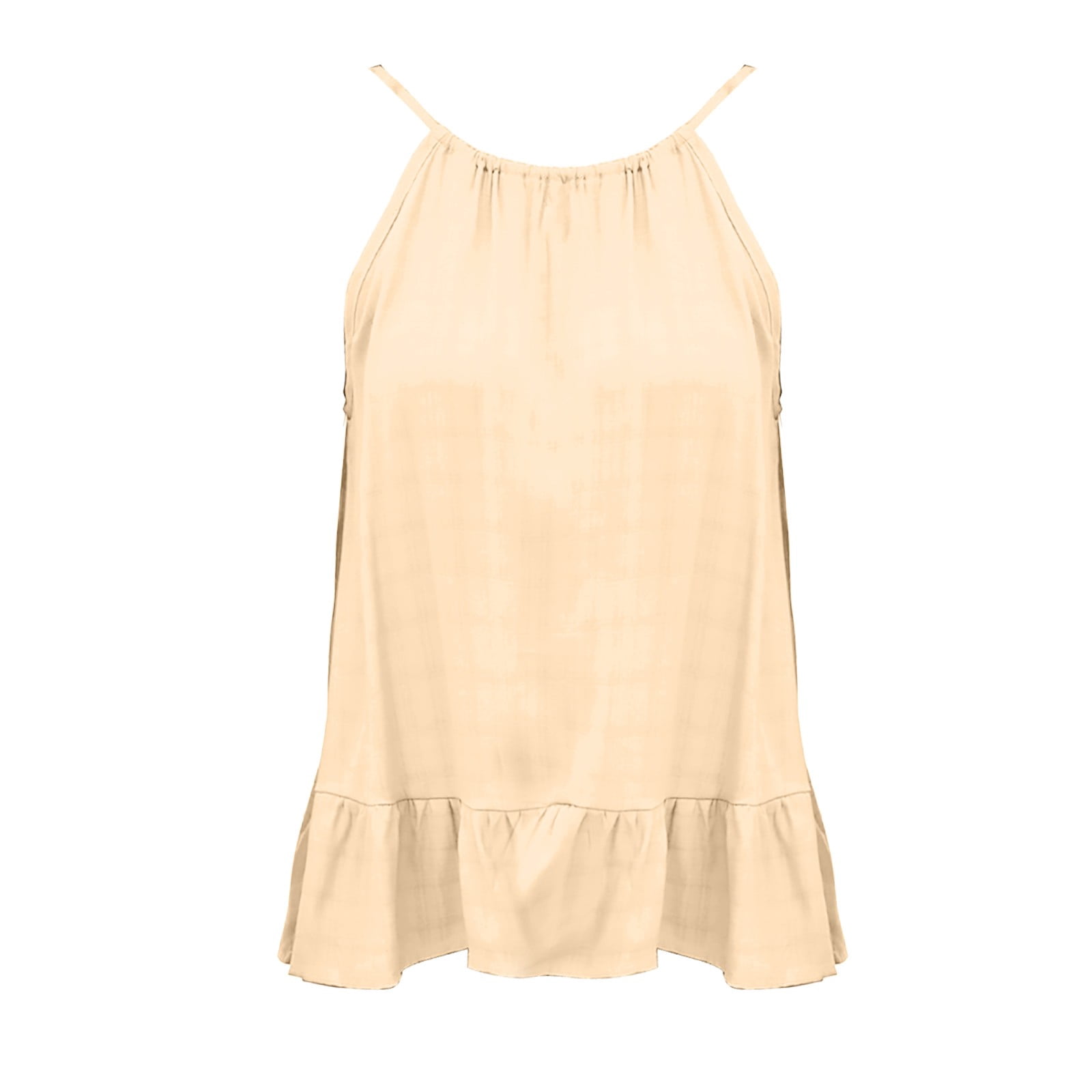 Mifelio Tank Tops for Women 2024 Women's Hanging Neck Strap Solid Color ...