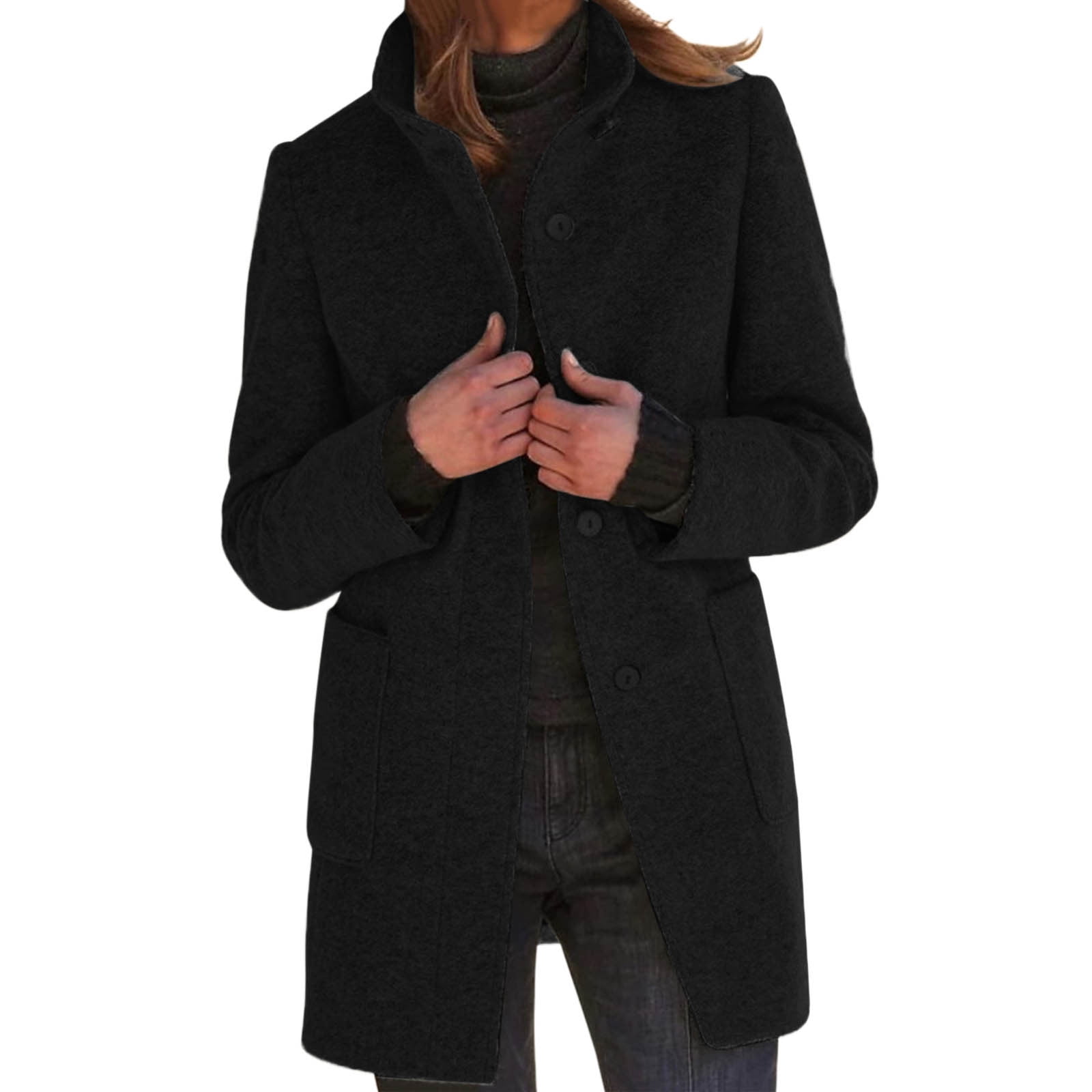 Mifelio Womens Winter Coats Womens Wool Cardigan Coats with Pockets ...