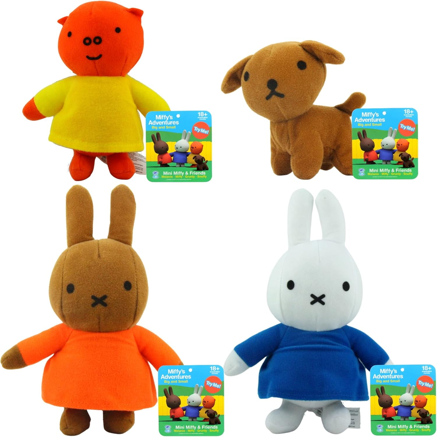 Miffy Adventures Big and Small - Talking Plush Toys Set of All 4 ...
