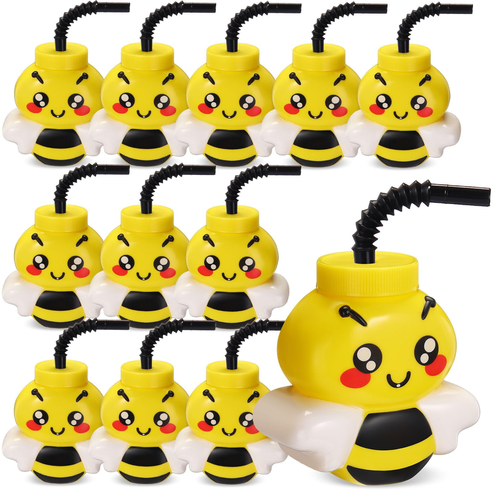 Mifoci 12 Pcs Bee IFF17 Cups with Lids, 10 oz Spring Daisy Party Favor ...