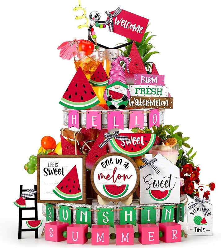 Mifoci 15 Pcs Graduation Tiered Tray Decor Set Farmhouse Wood Class of ...