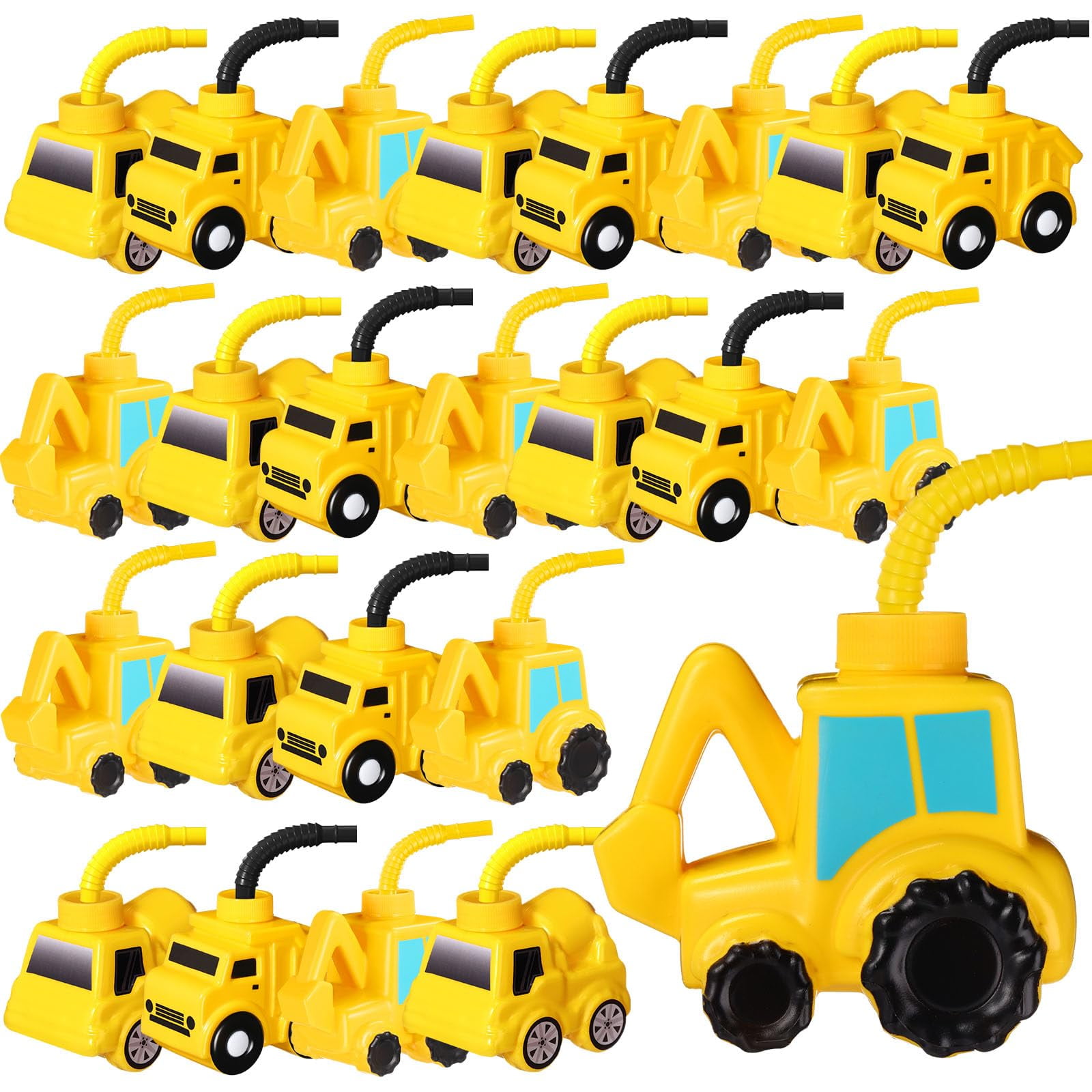 Mifoci 24 Pcs Construction Truck Party Favor - Excavator, Cement Mixer ...
