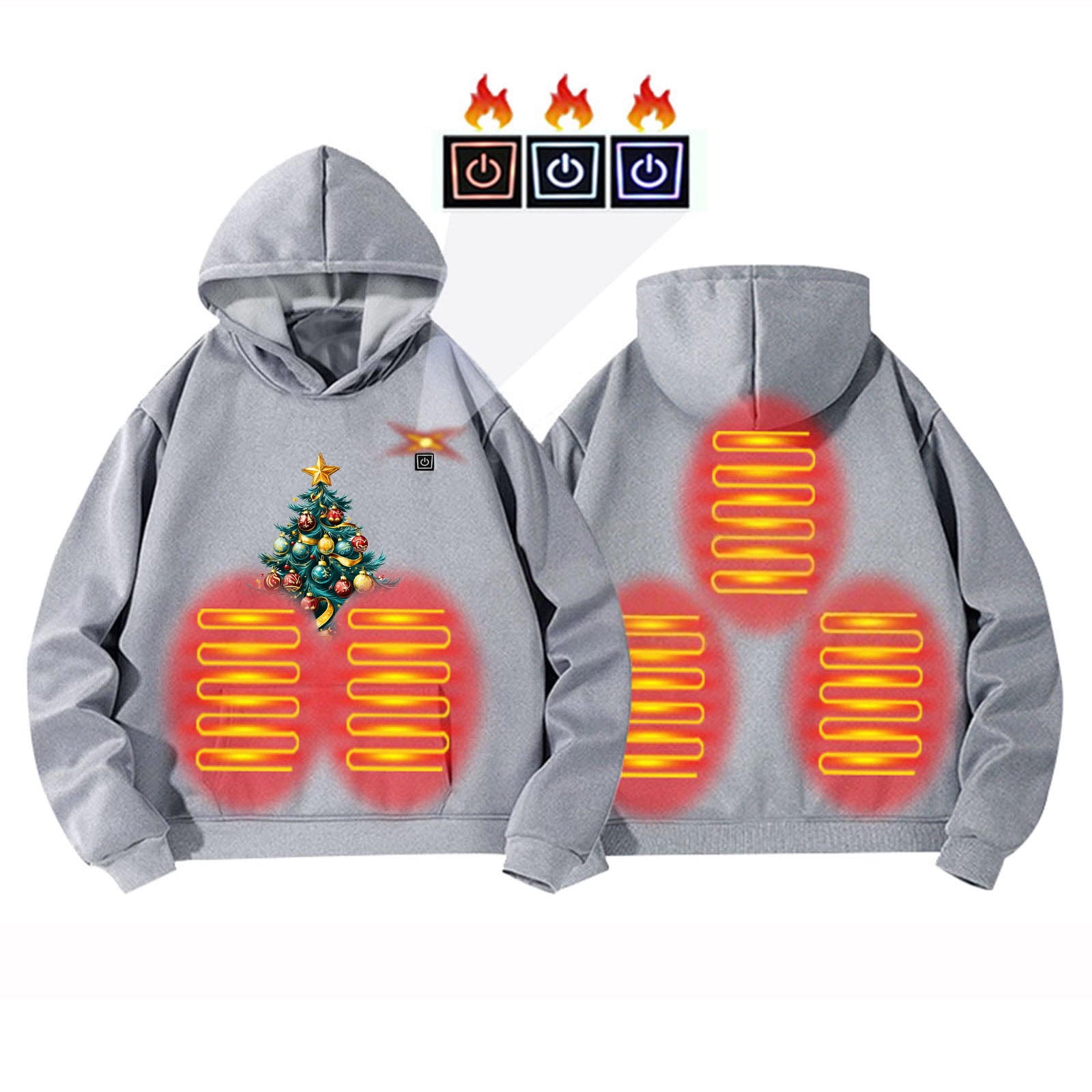 Mifsaly Boys Girls Christmas Heated Sweatshirt Xmas Trees 5 Heating ...