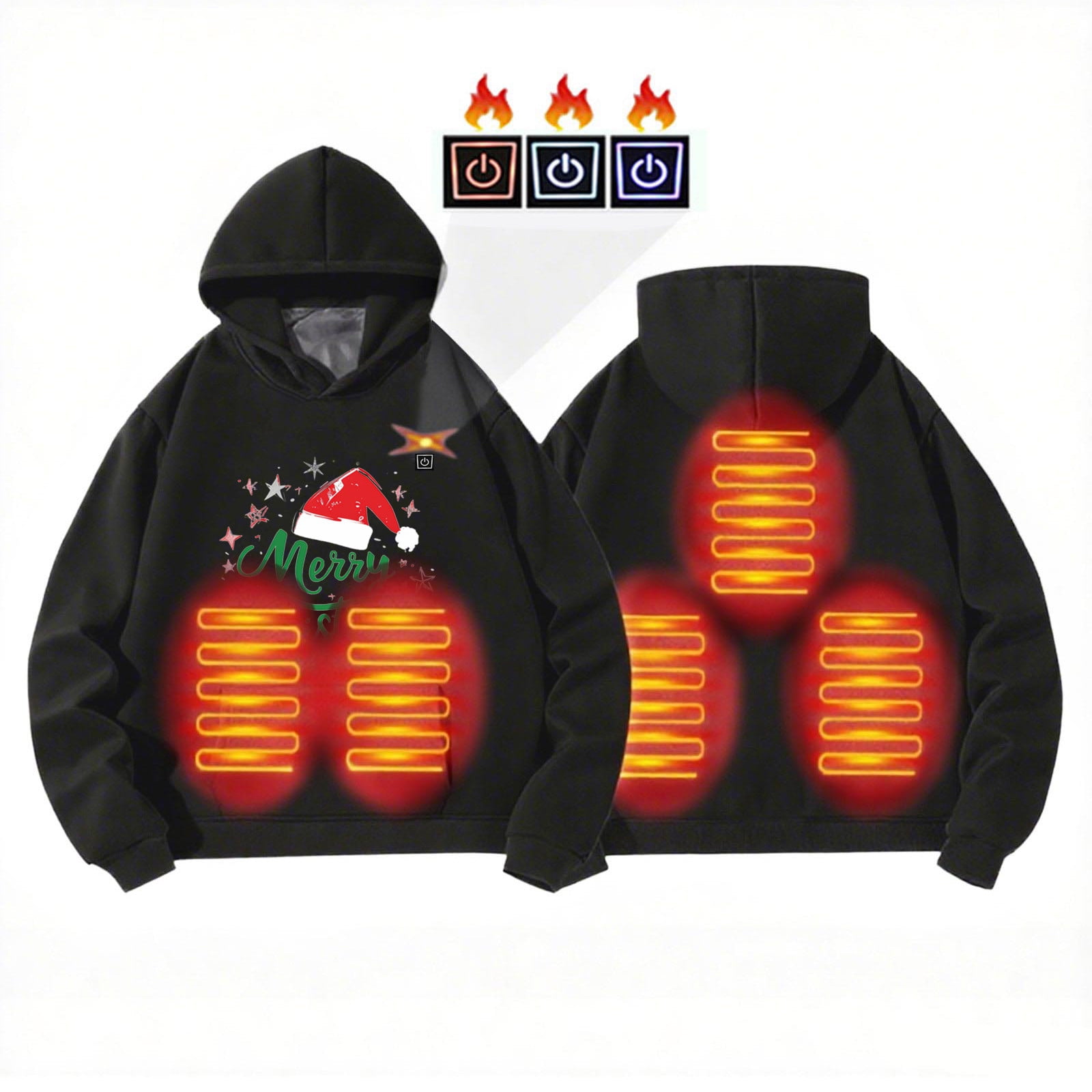 Mifsaly Boys Girls Christmas Heated Sweatshirt Xmas Trees 5 Heating ...