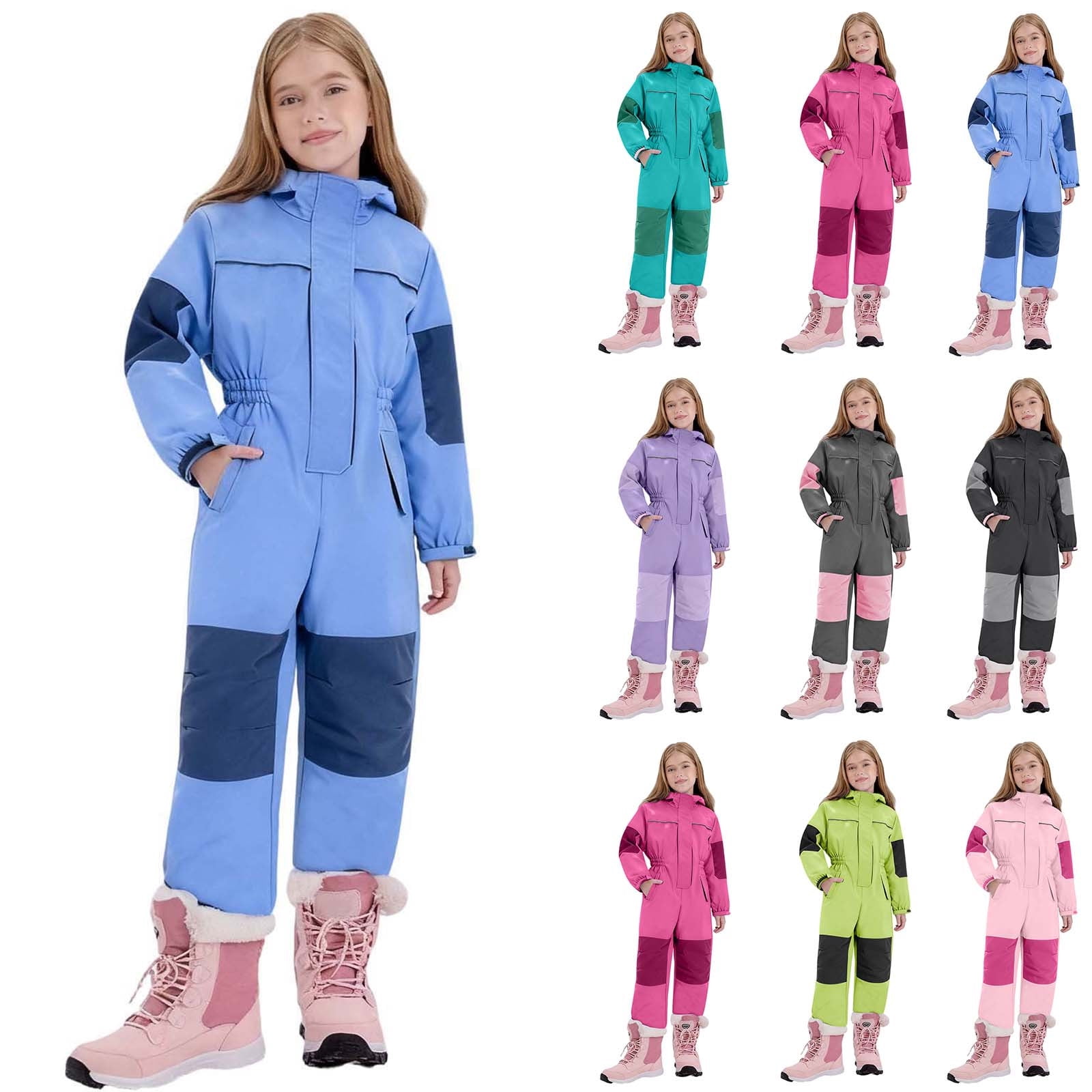 Mifsaly Boys Girls Snowsuit Kids Snow Suit Waterproof Windproof Thicken ...