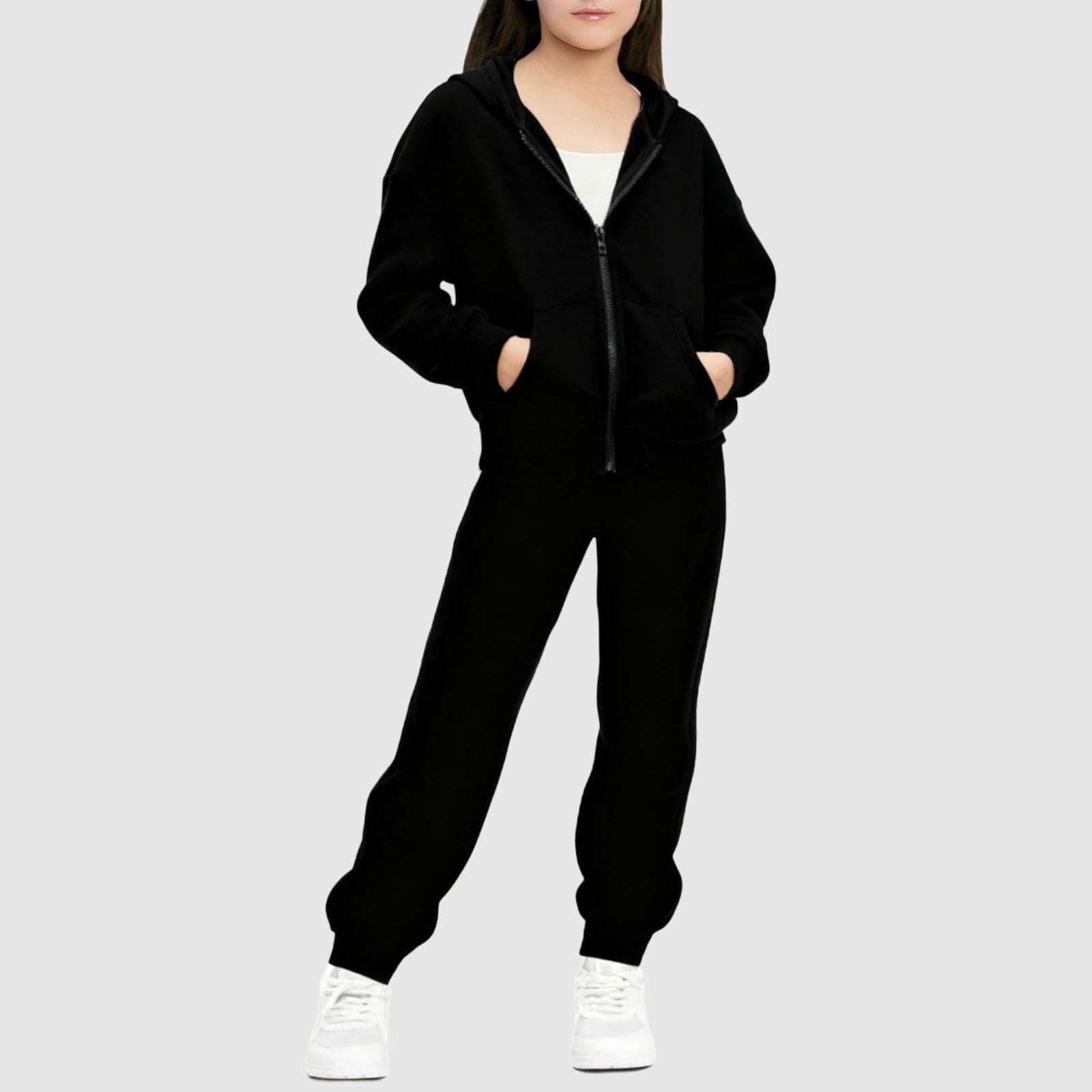 Mifsaly Kids Sweatsuit Set Girls Boys Fleece Lined Workout Tracksuit 2 ...
