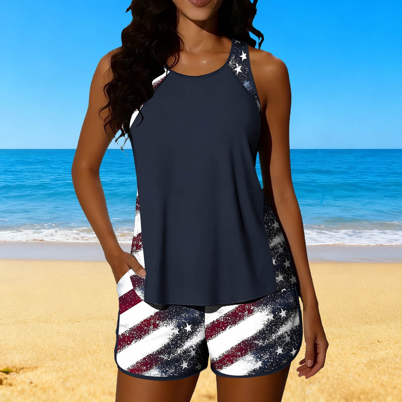 Mifsaly Patriotic Tankini Set for Women 2026 Independence Day Two Piece ...