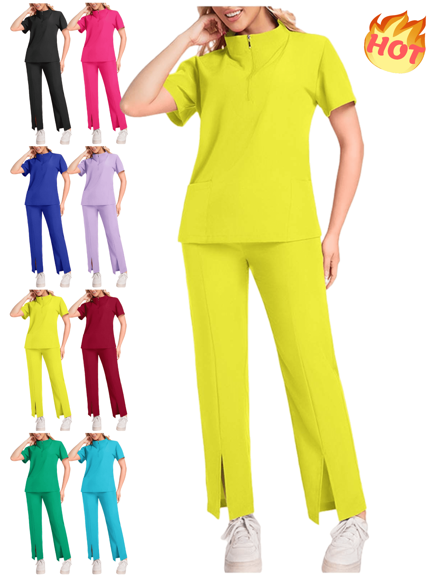 Mifsaly Scrubs for Women Set Doctors Nursing Scrubs Matching Outfits ...