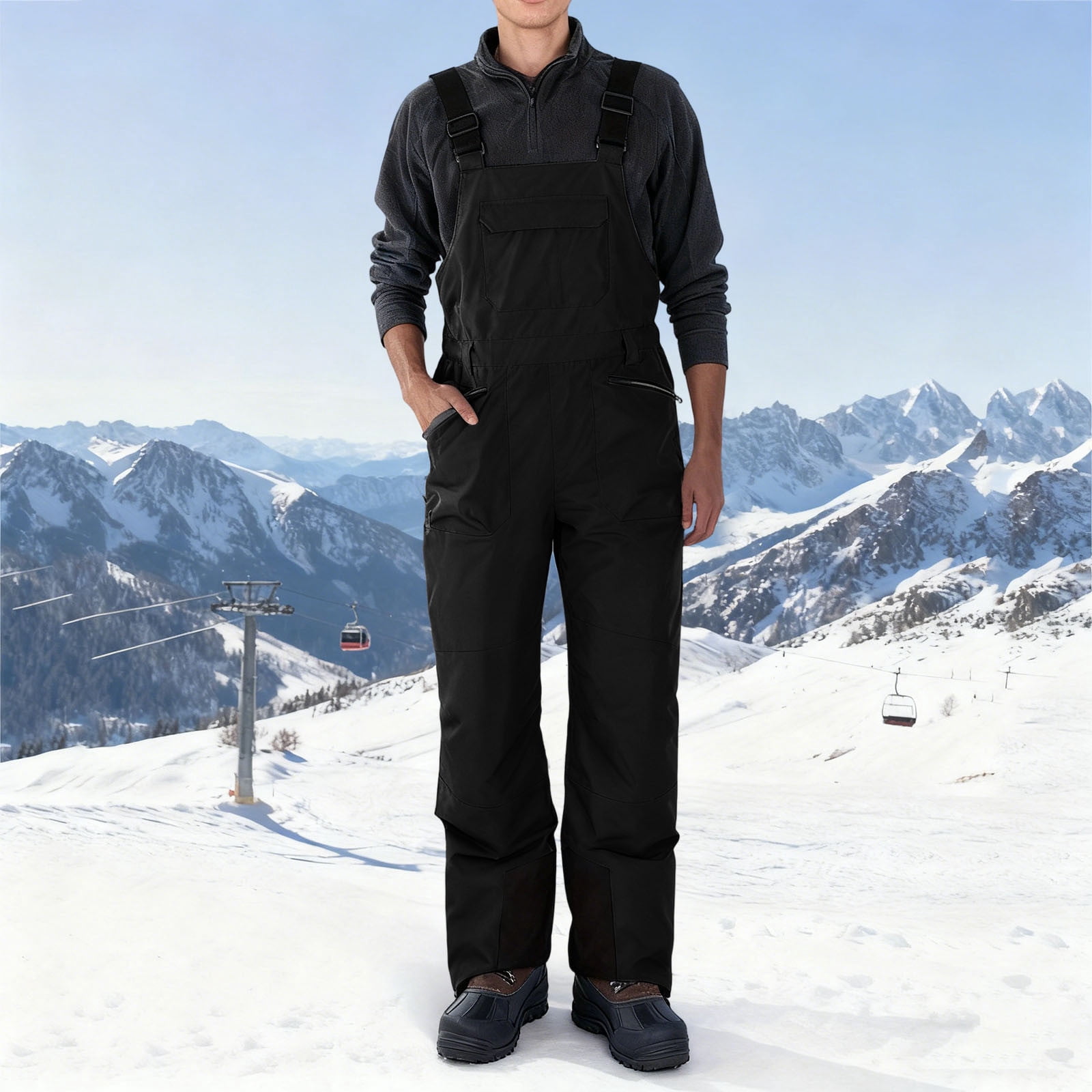 Mifsaly Ski Bibs Mens Snow Pants Waterproof Insulated Windproof Snow ...