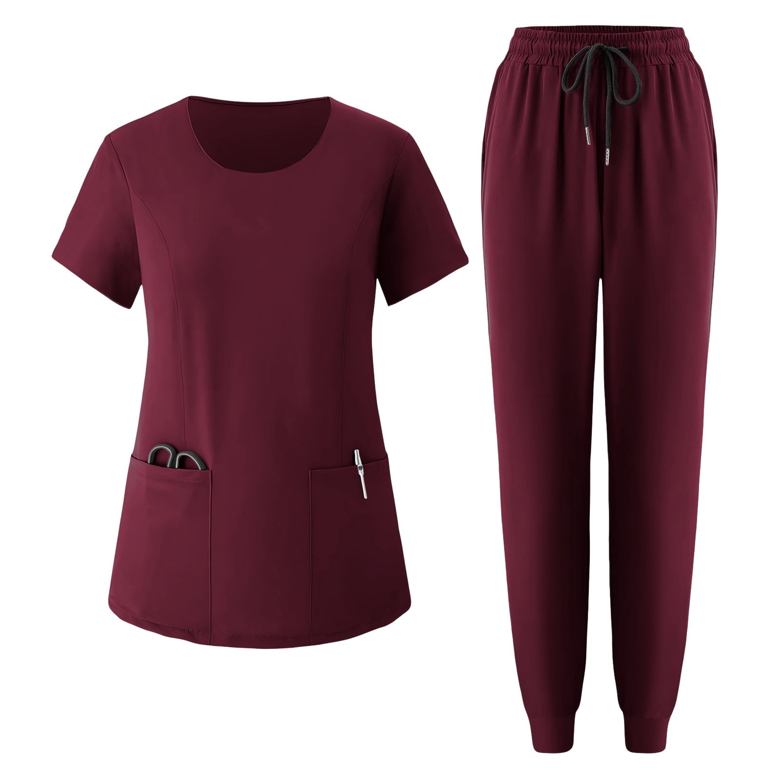 Mifsaly Womens Scrub Sets Stretchy Medical Scrubs 2 Piece Modern Fit ...