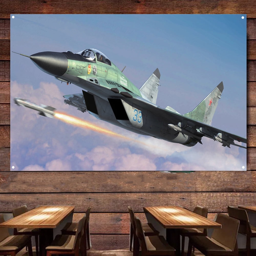Mig-29S 9.13 Fulcrum-C Fighter Banner Wall Hanging Flag - Air Force ...