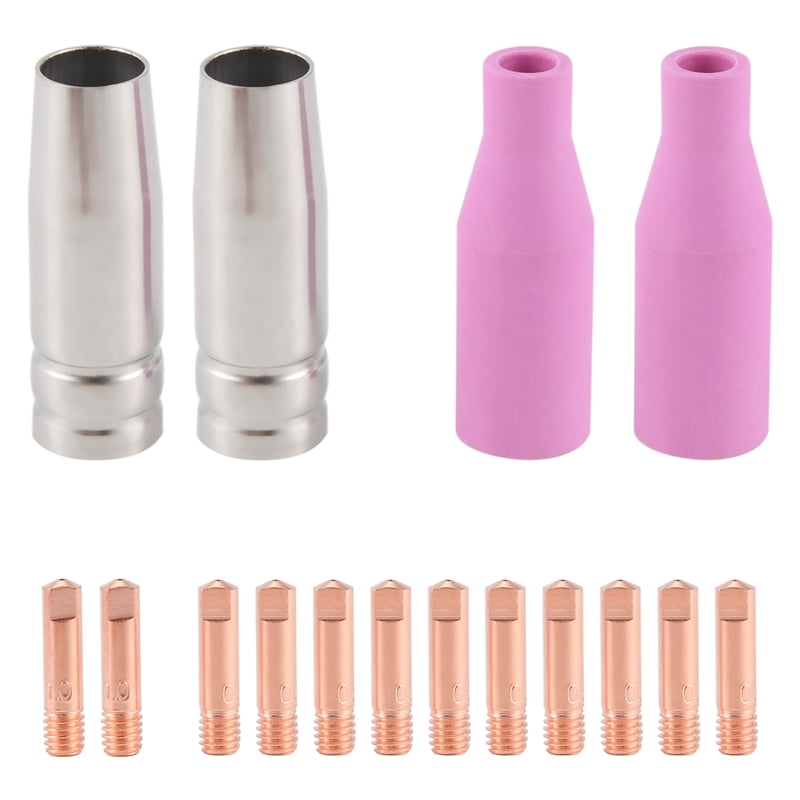 Mig Set of Nozzles 16Pcs AK15 for Welding Torch Cap Tip Contact 0.8mm ...