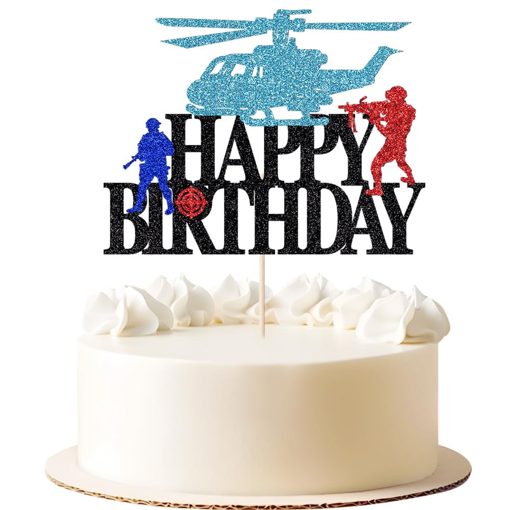 Migeaks Military Happy CORNET Birthday Cake Topper, Army Military ...