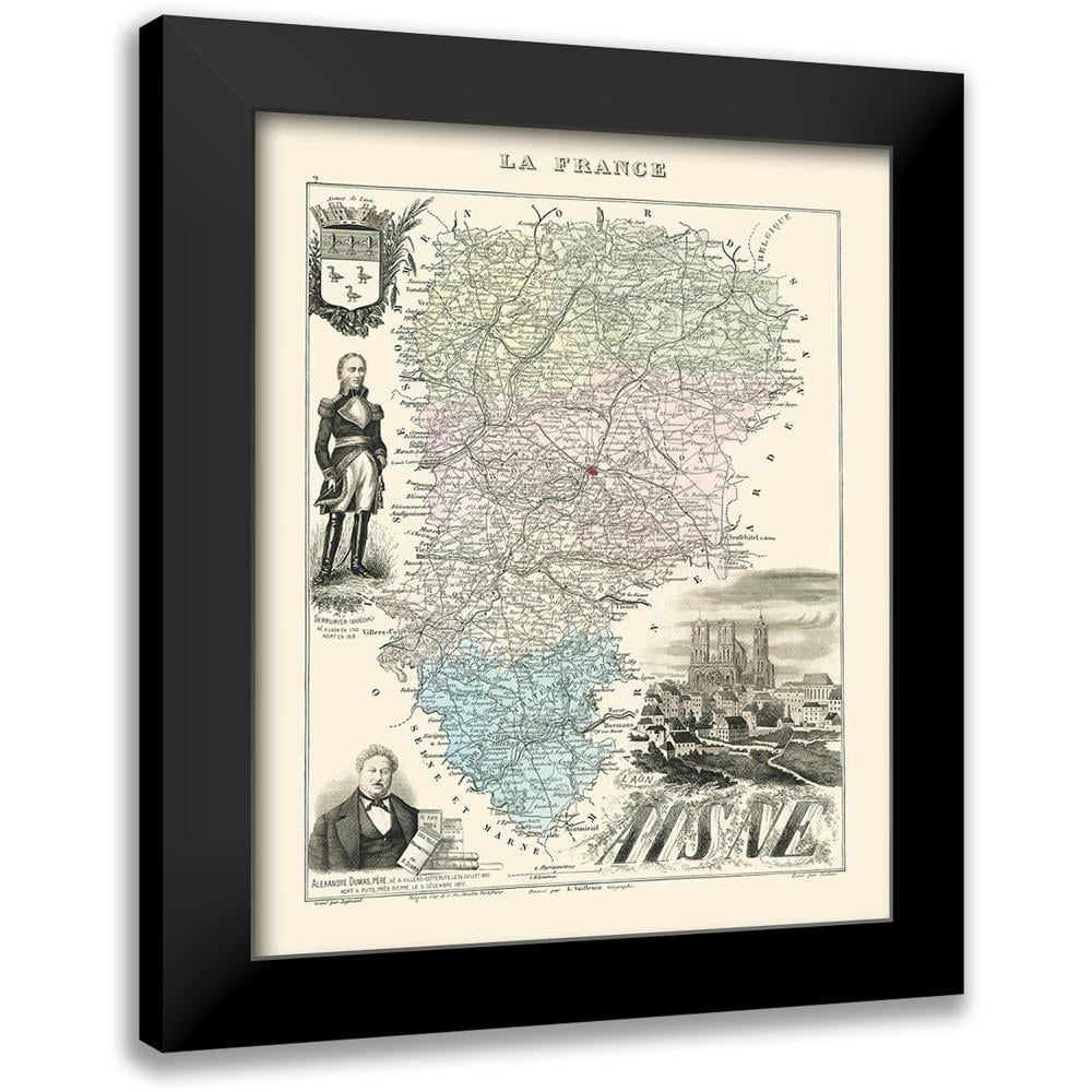 Migeon 12x14 Black Modern Framed Museum Art Print Titled - Aisne Region ...