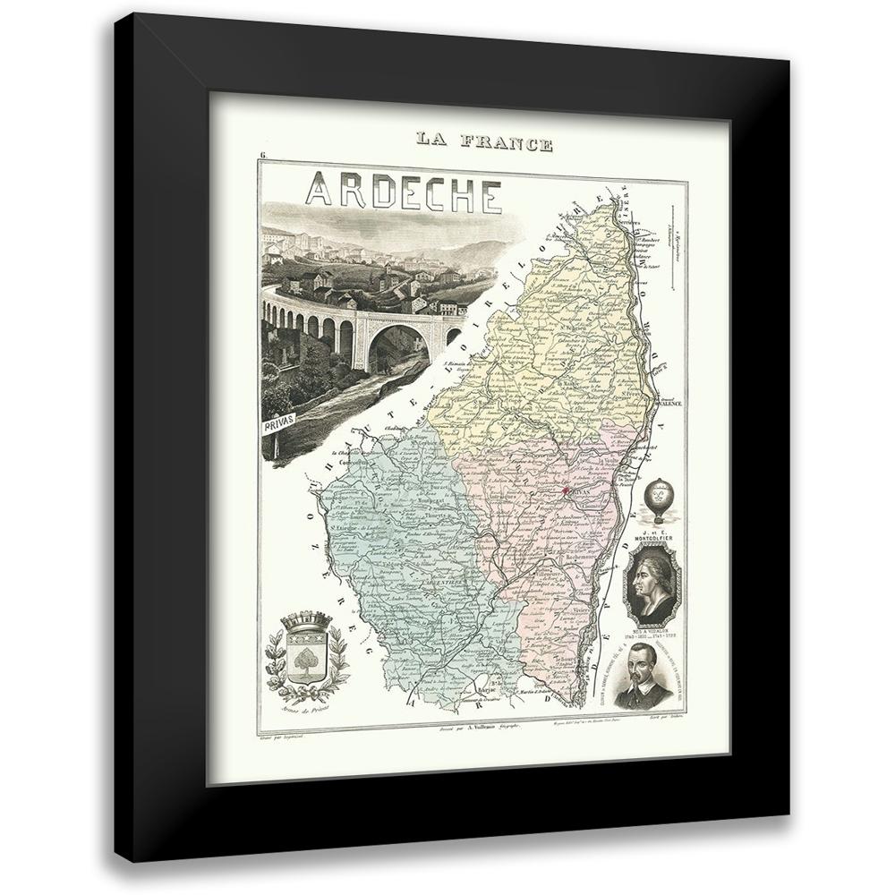 Migeon 12x14 Black Modern Framed Museum Art Print Titled - Ardeche ...