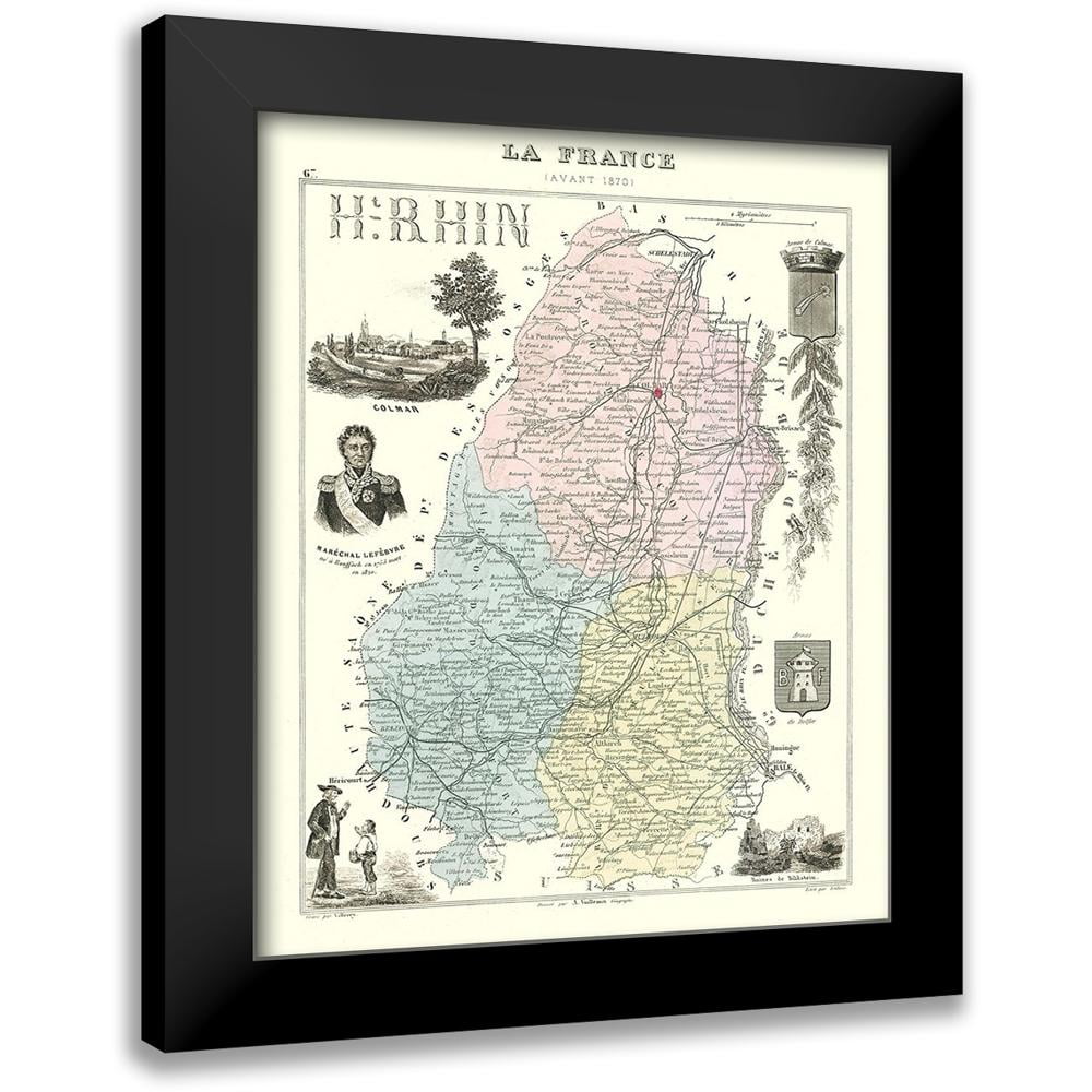 Migeon 12x14 Black Modern Framed Museum Art Print Titled - Haut Rhin ...