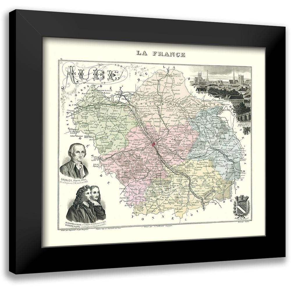 Migeon 13x12 Black Modern Framed Museum Art Print Titled - Aube Region ...