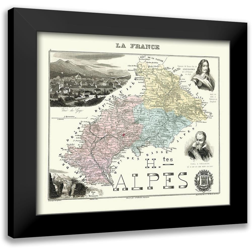 Migeon 13x12 Black Modern Framed Museum Art Print Titled - Hautes Alpes ...