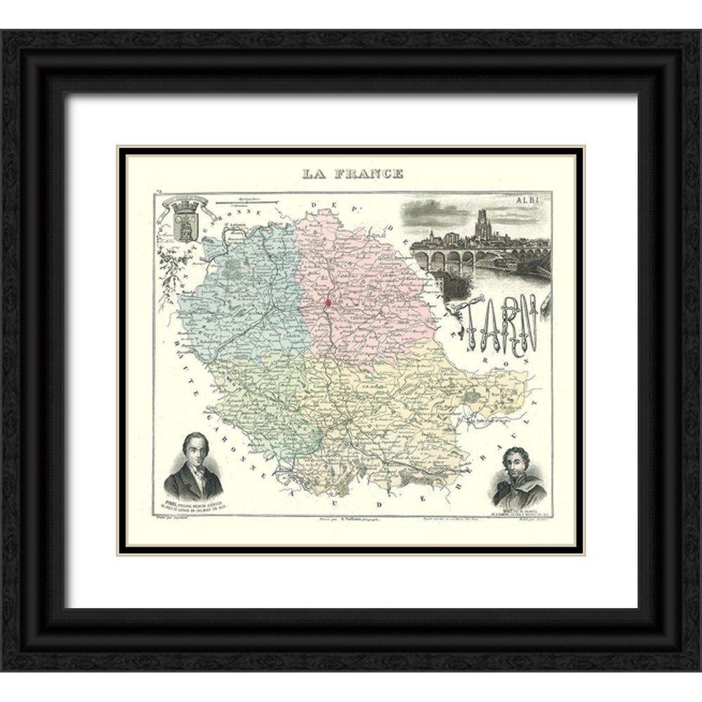 Migeon 13x12 Black Ornate Wood Framed with Double Matting Museum Art ...