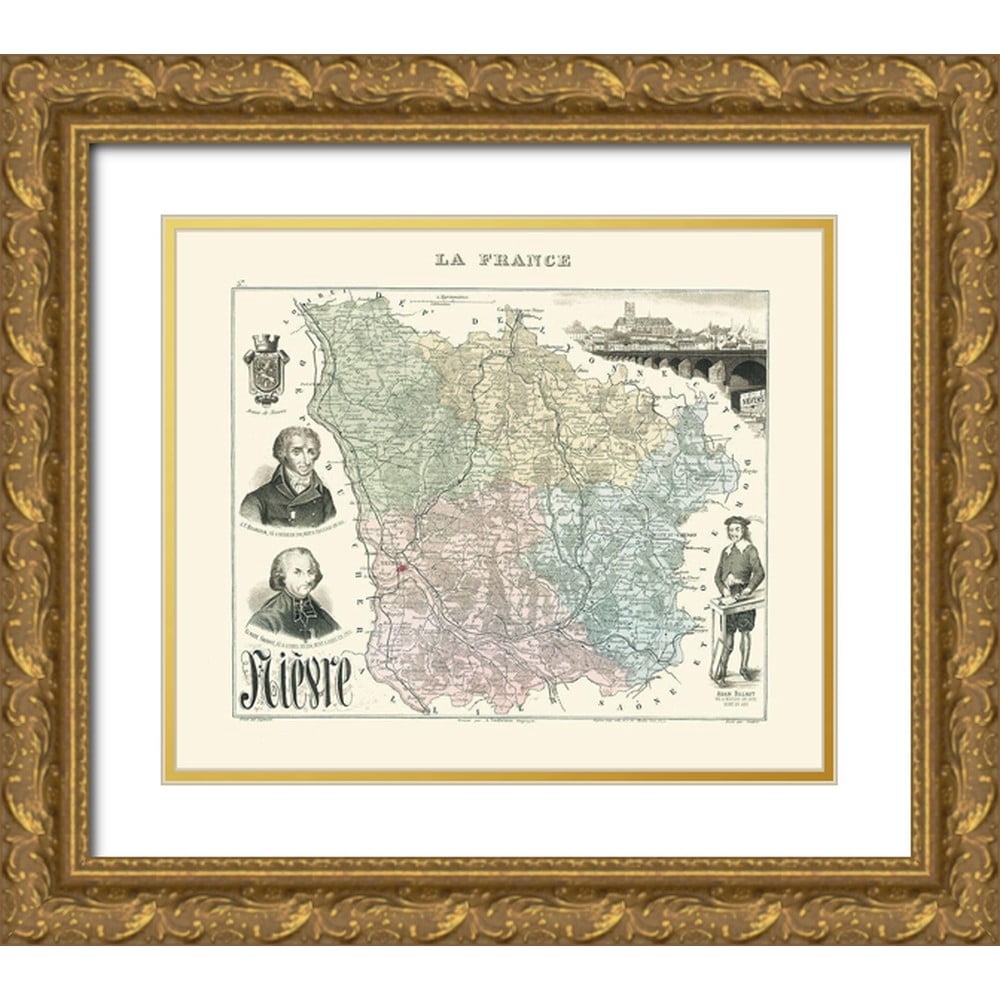 Migeon 14x12 Gold Ornate Wood Framed with Double Matting Museum Art ...